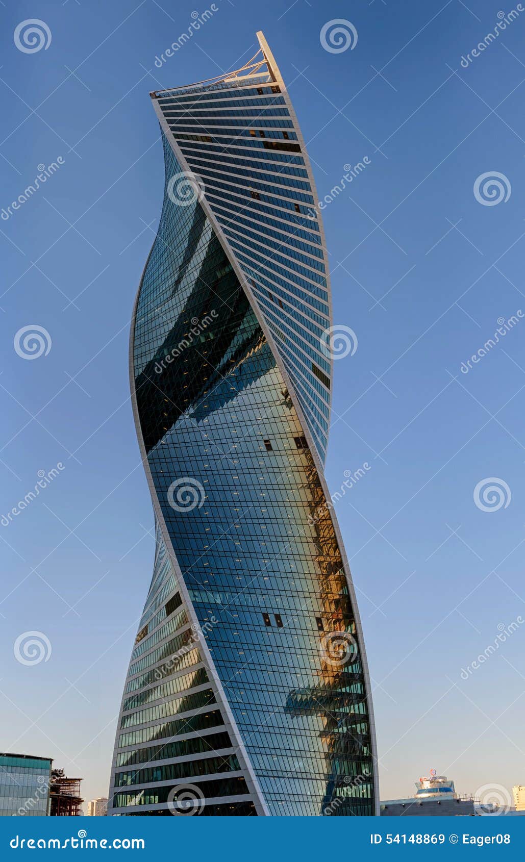 Evolution Tower Moscow Russia Editorial Stock Image - Image of blue ...