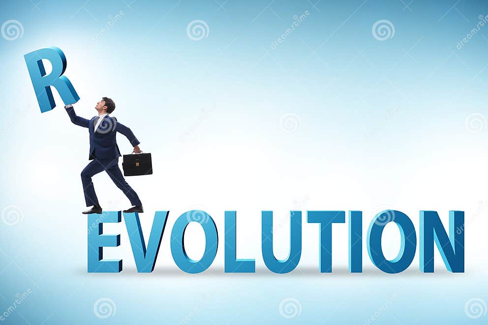 Evolution Turning into Revolution Concept Stock Photo - Image of ...