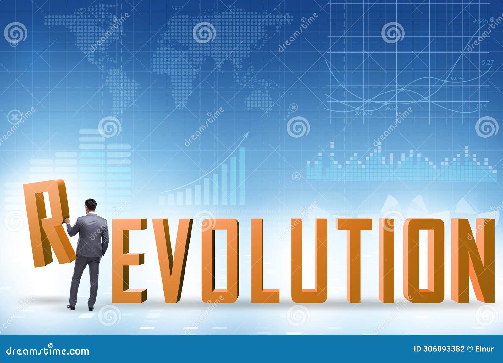 Evolution Turning into Revolution Concept Stock Photo - Image of word ...