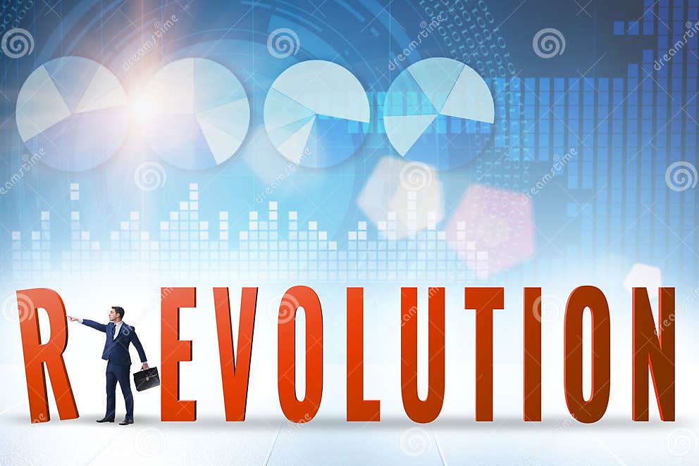 Evolution Turning into Revolution Concept Stock Photo - Image of word ...