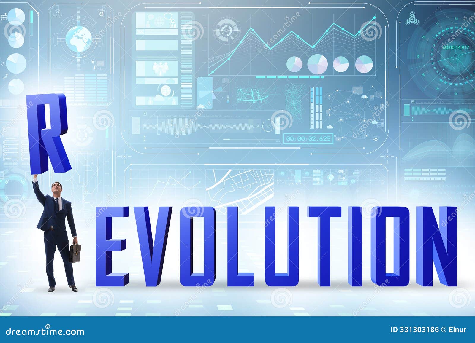 Evolution Turning into Revolution Concept Stock Photo - Image of future ...