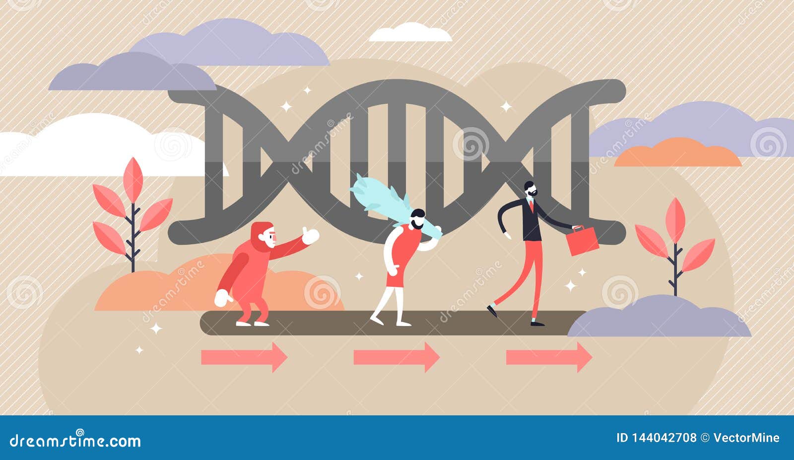 Evolution Vector Illustration. Flat Tiny Development Theory Persons ...