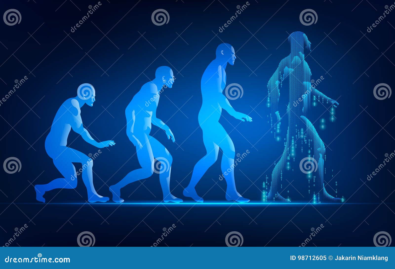 Evolution walking stock vector. Illustration of binary - 98712605