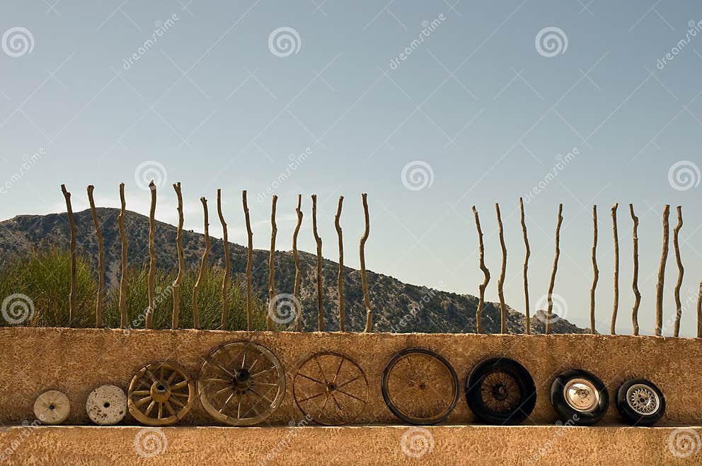 Evolution wheels . stock image. Image of improvement - 17103113