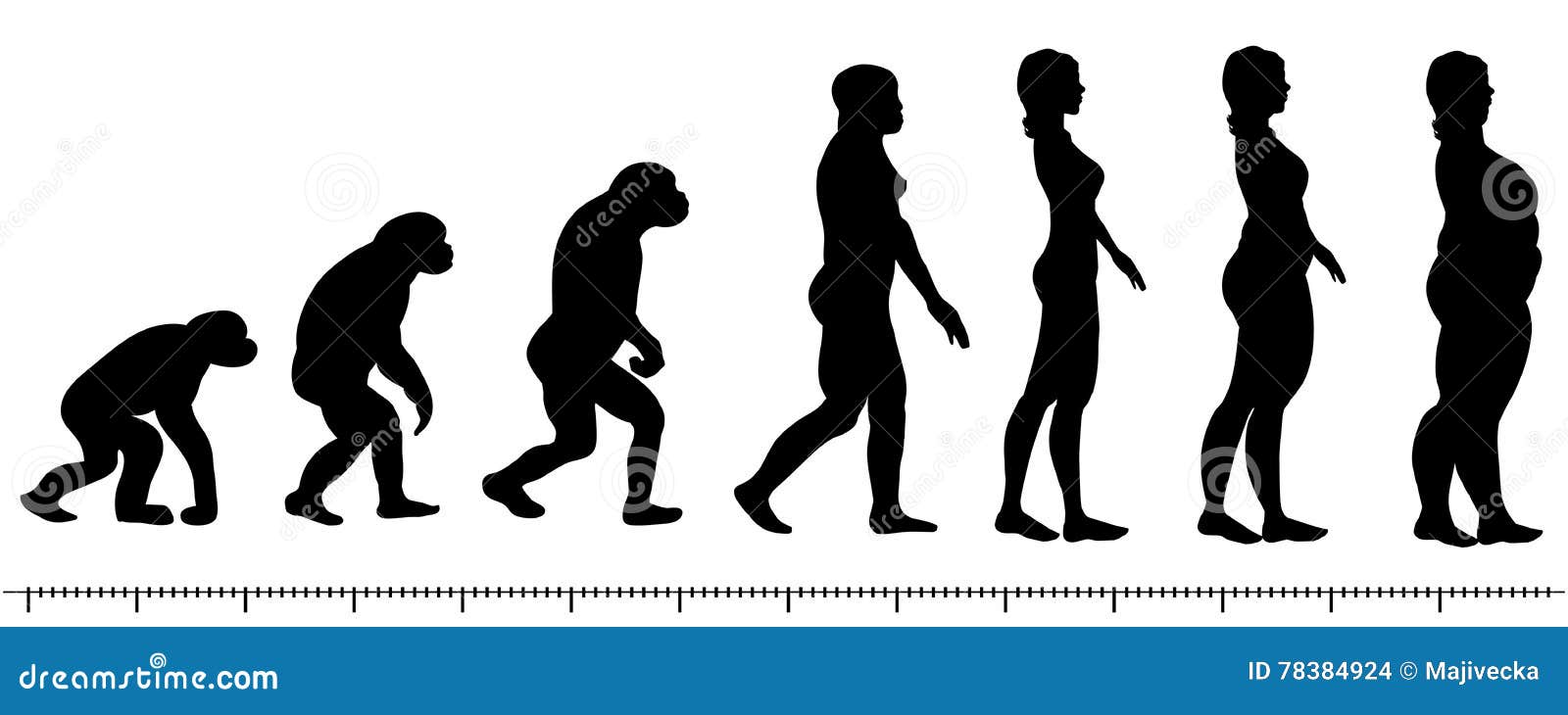 Evolution Of Woman. Human Growth, Cartoon Business Human And Primitive ...