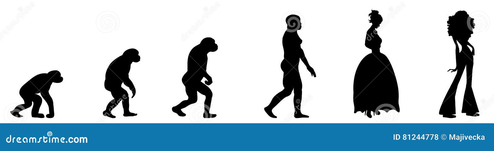 Evolution woman stock illustration. Illustration of young - 81244778