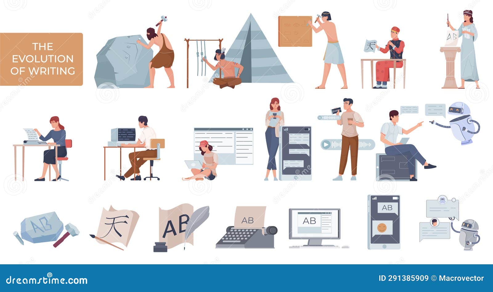 Evolution - Writing Instrument Vector Illustration | CartoonDealer.com ...