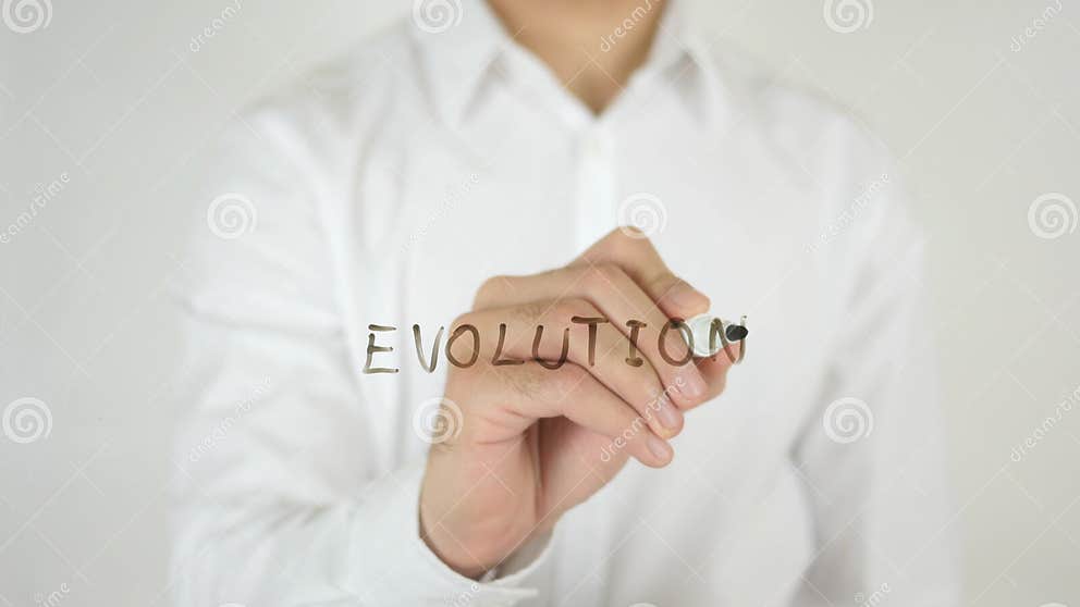 Evolution, Written on Glass Stock Image - Image of illustrating, word ...