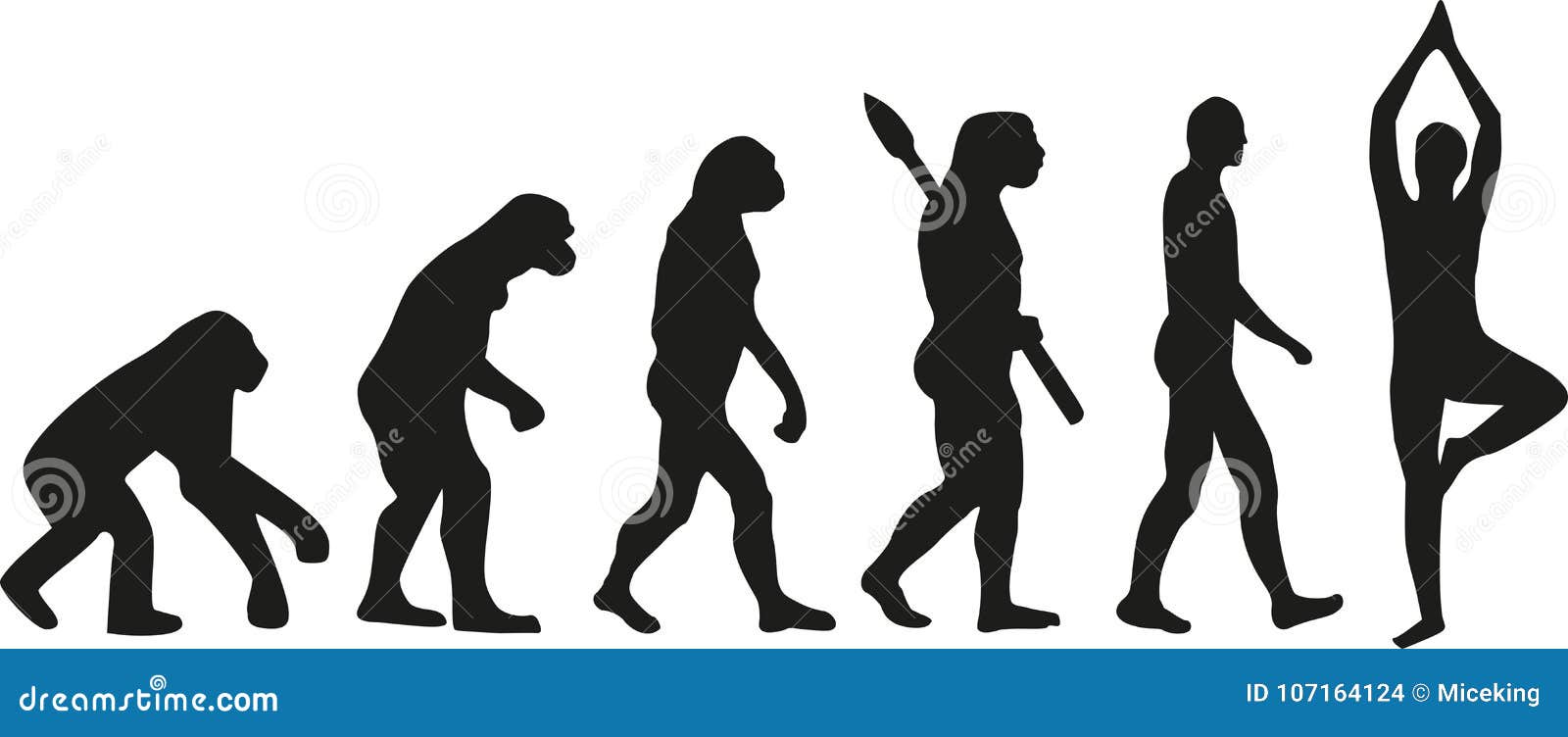Evolution yoga vector stock vector. Illustration of homosapiens - 107164124