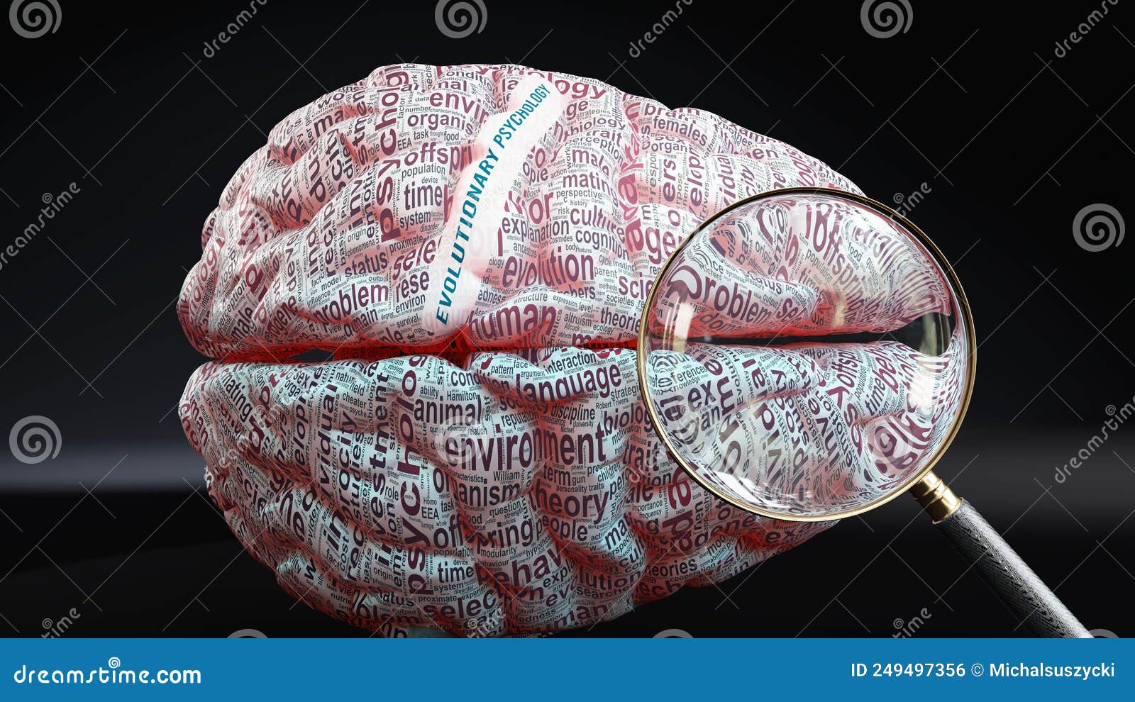 Evolutionary Psychology in Human Brain Stock Illustration ...