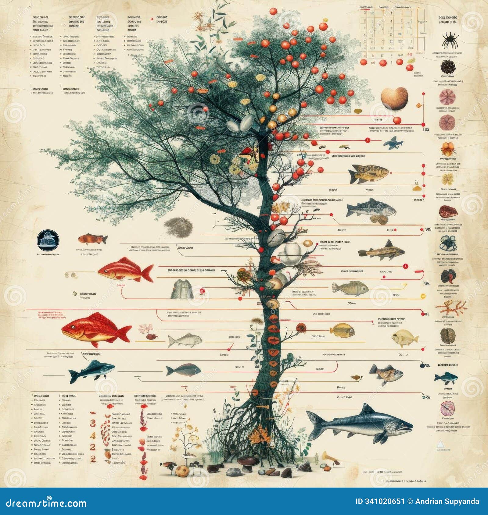 Evolutionary Tree, Fish Ancestry Stock Image | CartoonDealer.com #341020651