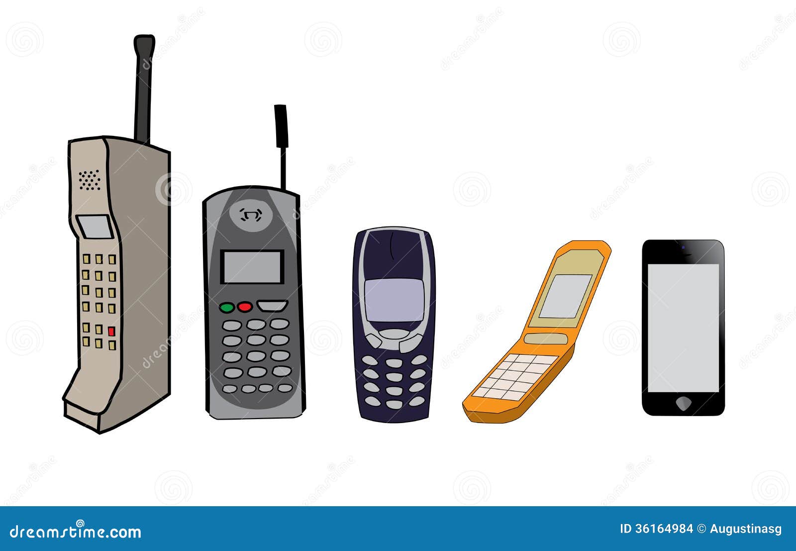Evoluzione Dei Telefoni Cellulari Illustrazione Vettoriale ...