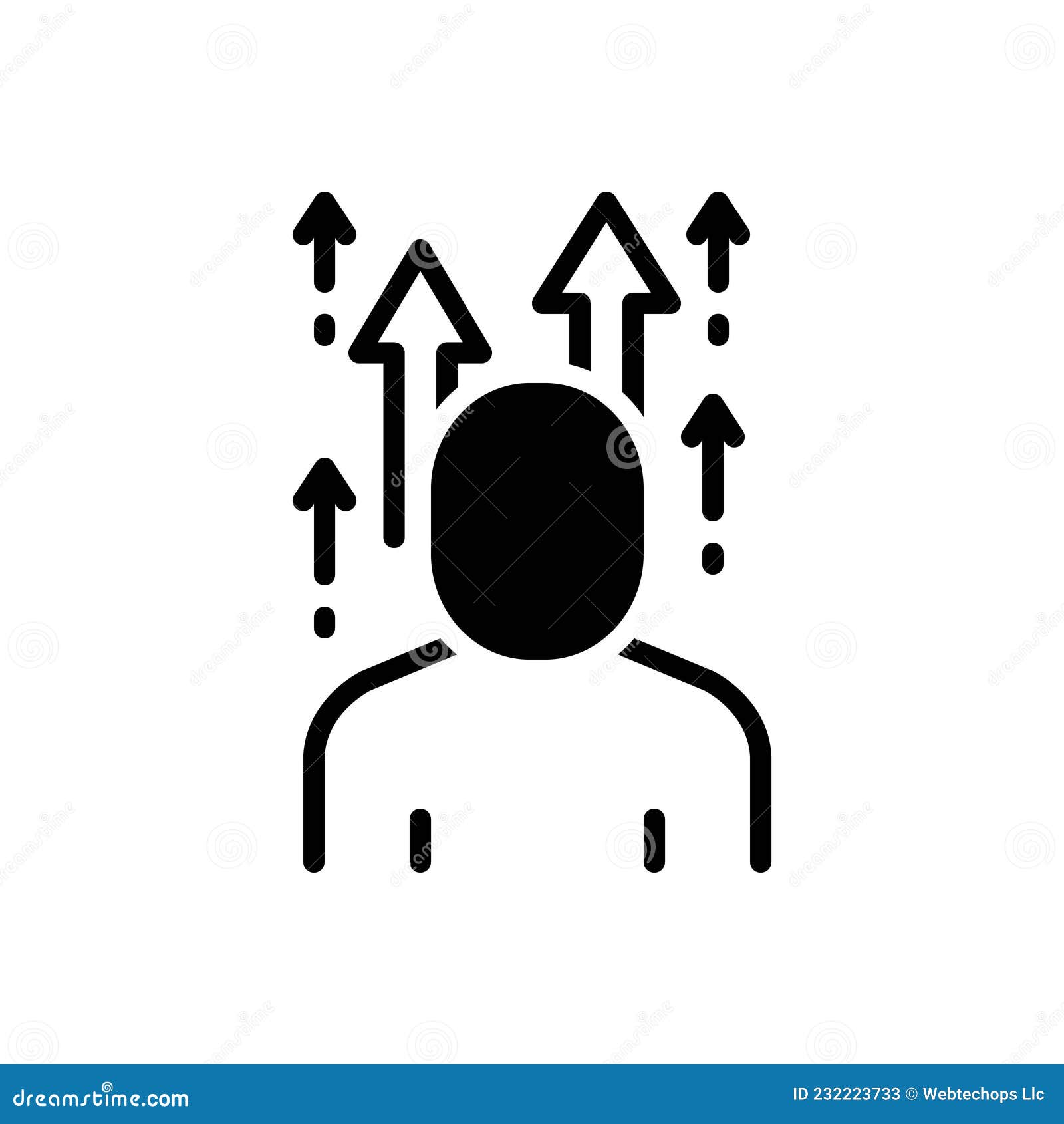 Black Solid Icon for Evolve, Develop and Progress Stock Vector ...