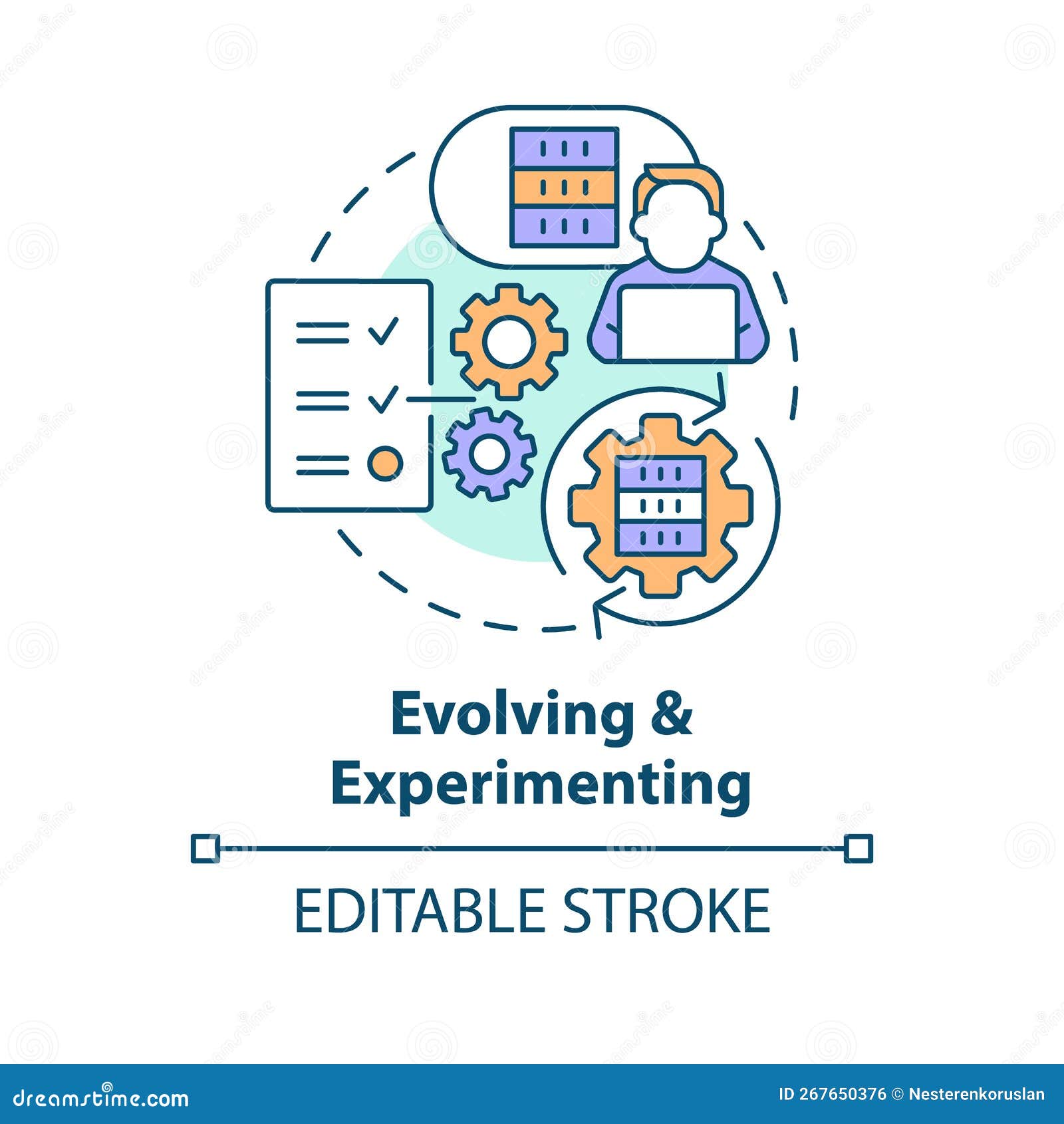 Evolving and Experimenting Concept Icon Stock Vector - Illustration of ...