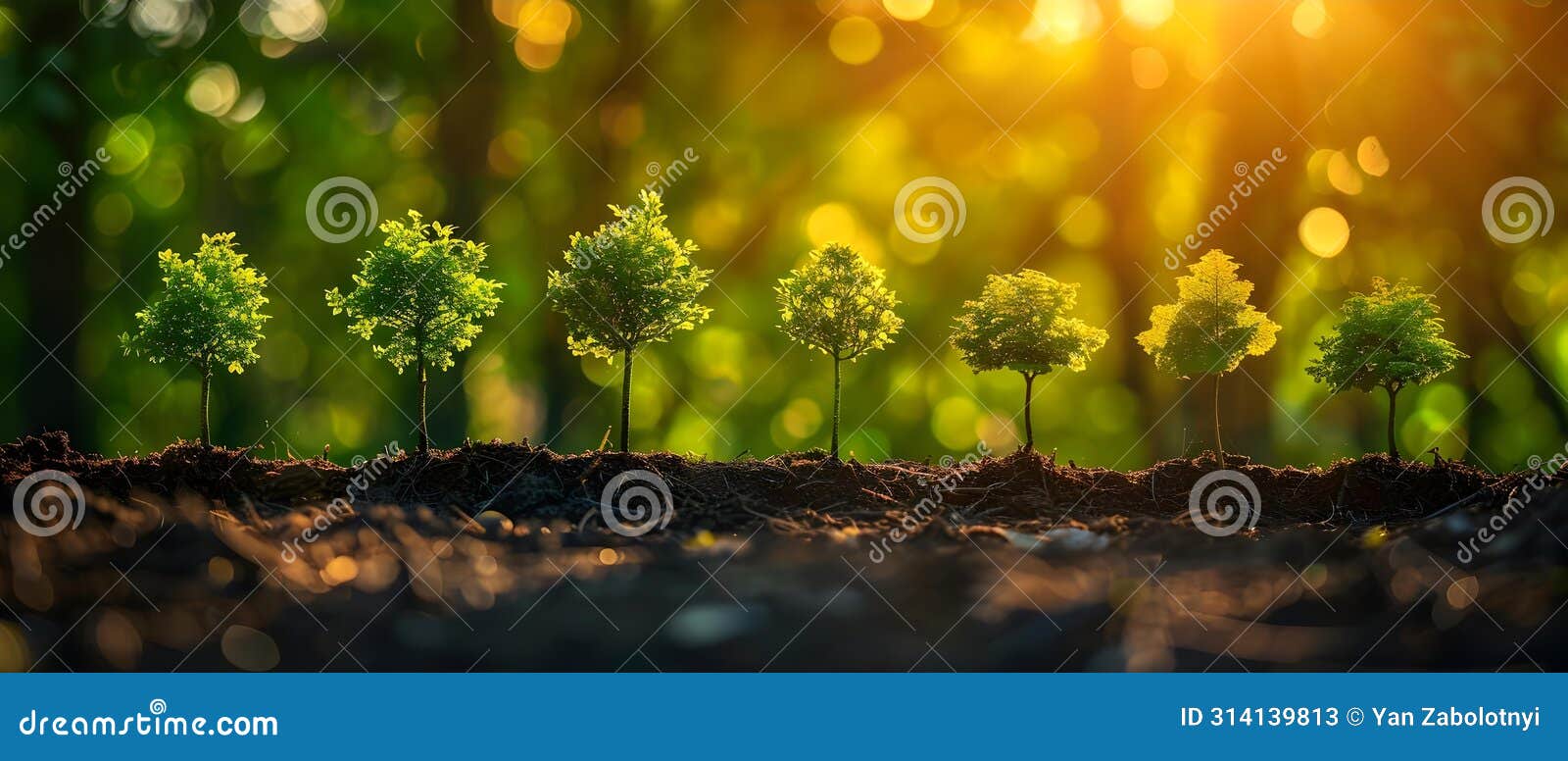 Evolving Forest: a Journey from Seedling To Oak. Concept Nature ...