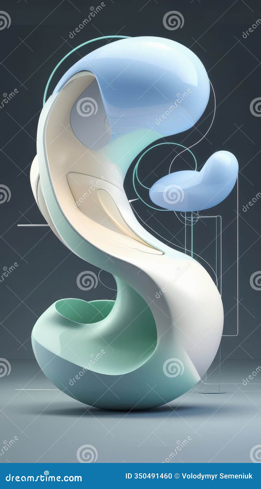 Evolving Forms in a Serene Space Inspired by Neumorphic Design ...