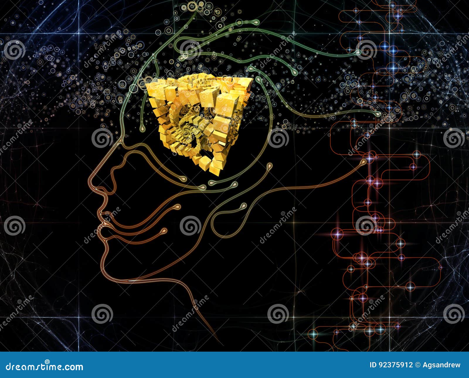 Evolving Machine Consciousness Stock Illustration - Illustration of ...