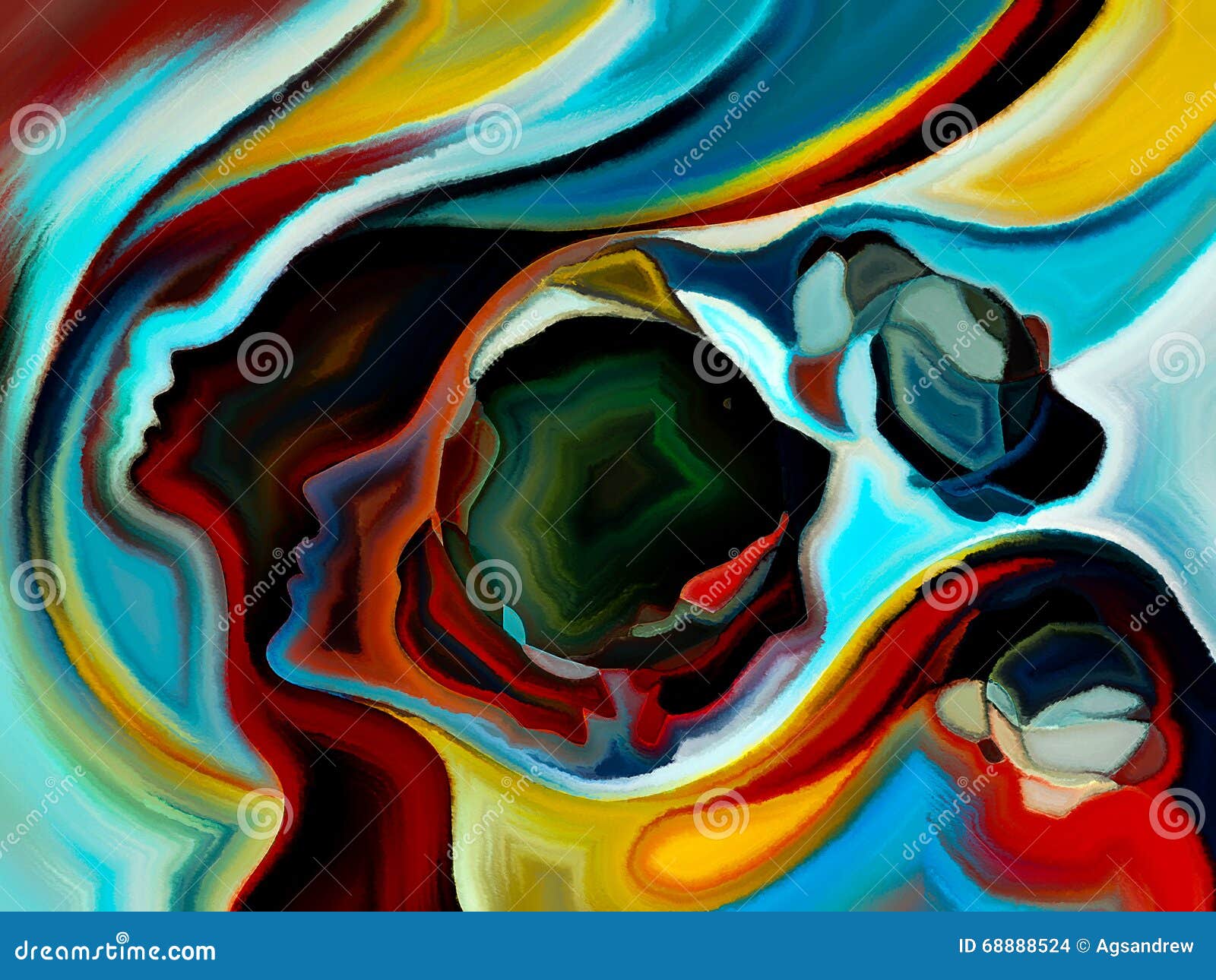 Evolving Mind Shapes stock illustration. Illustration of concept - 68888524