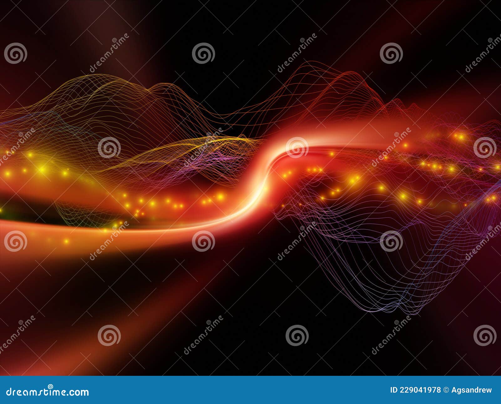 Evolving Space Frequencies stock illustration. Illustration of wave ...