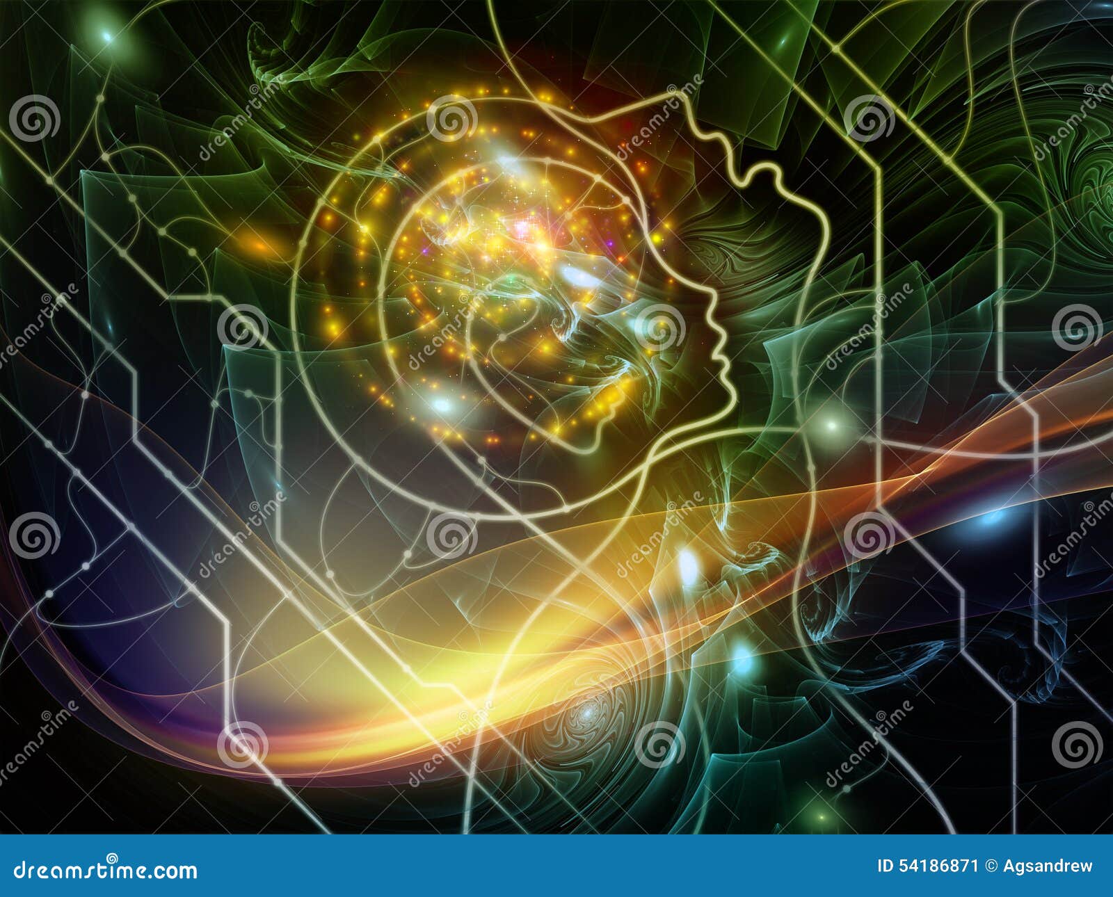 Evolving Thought Network stock illustration. Illustration of human ...