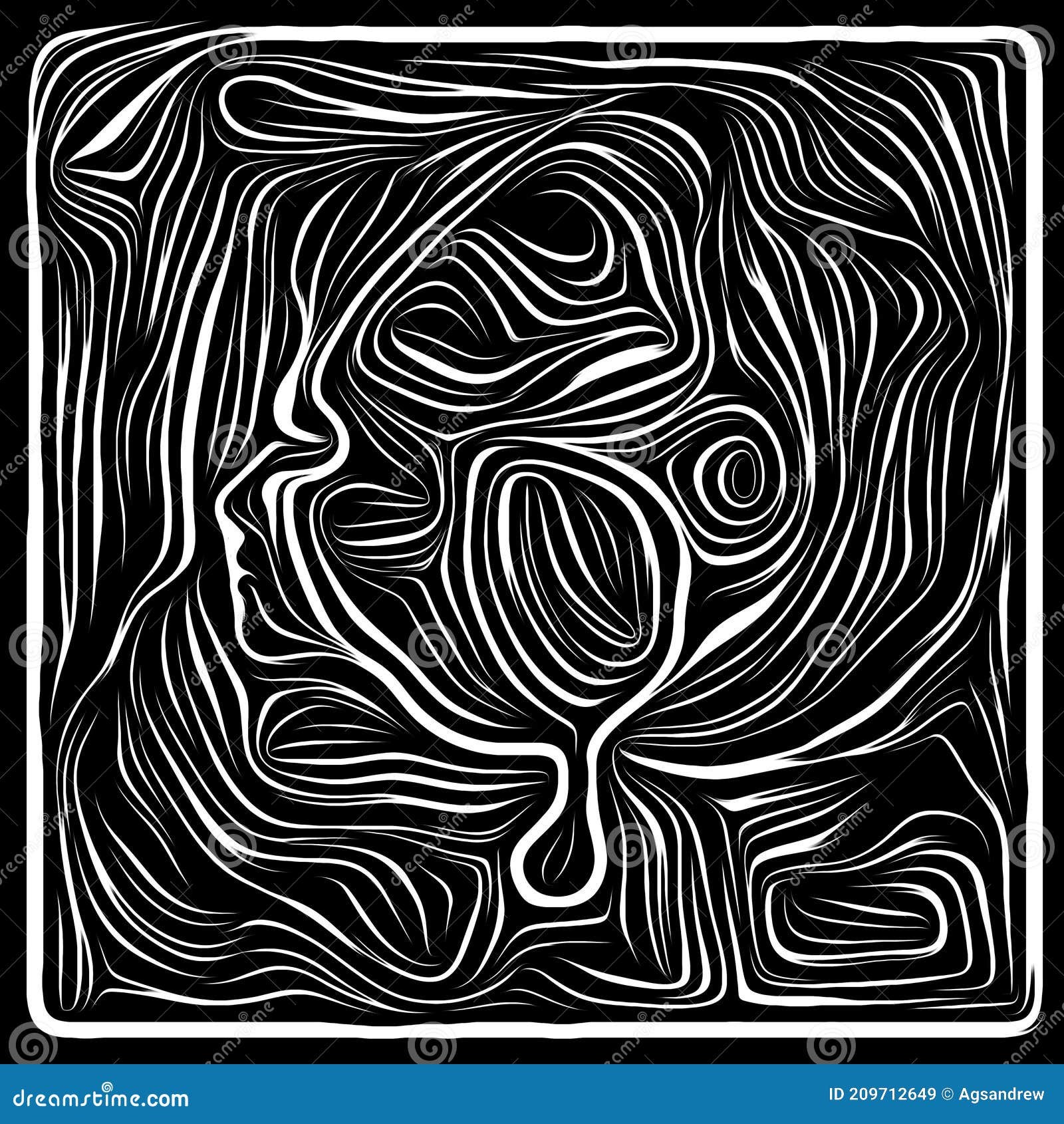 Evolving Woodcut Design stock illustration. Illustration of motion ...