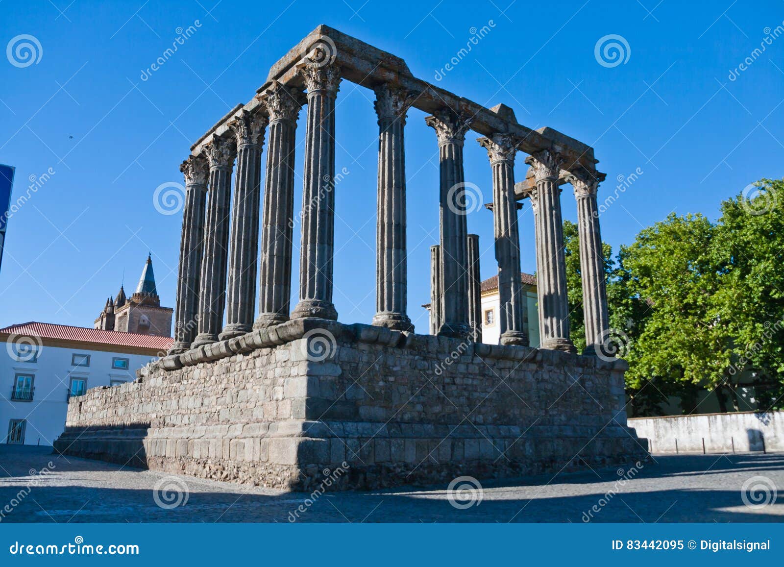 Evora Portugal Roman Tempel Fotografering för Bildbyråer - Bild av ...
