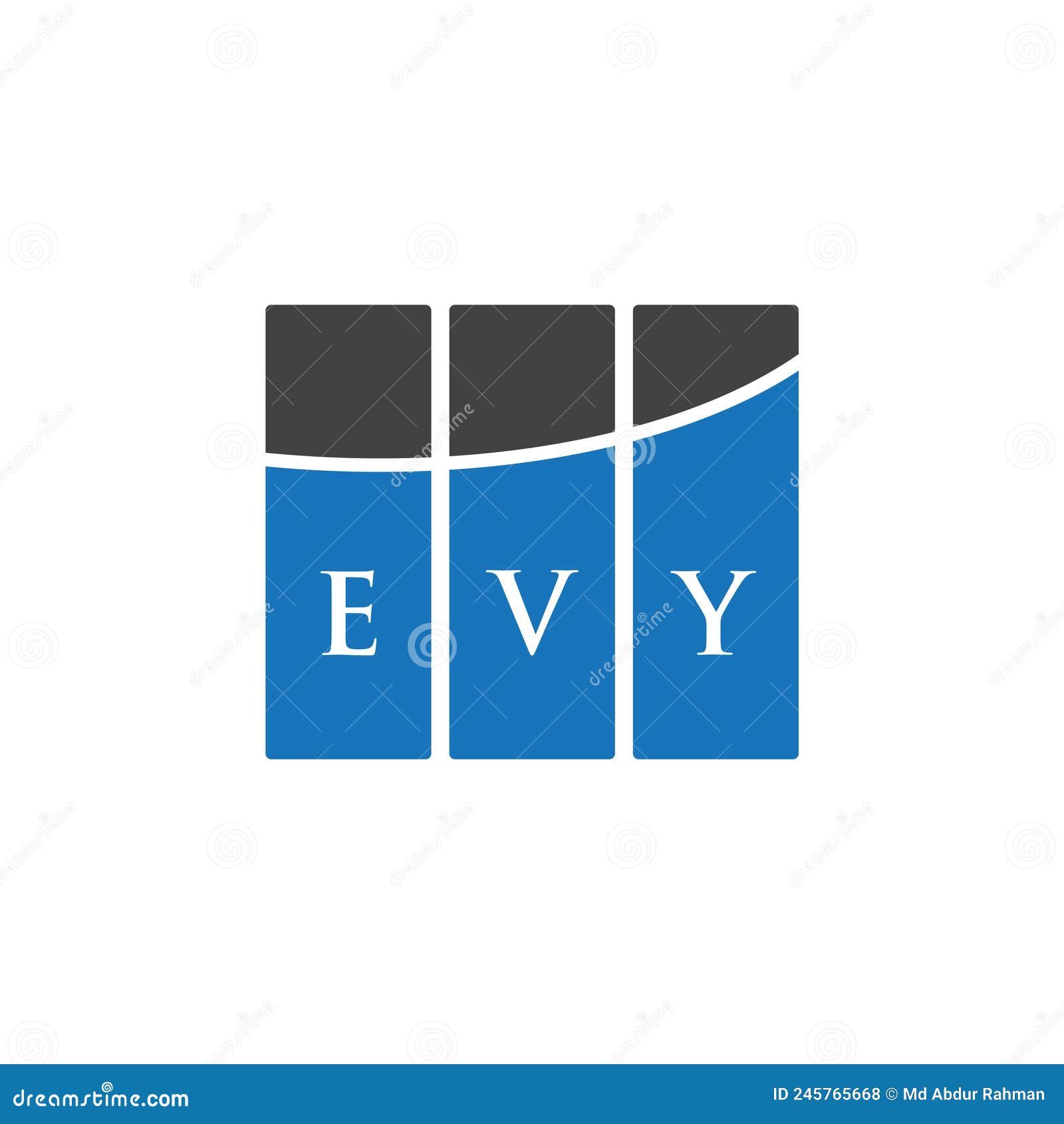 EVY Letter Logo Design on WHITE Background. EVY Creative Initials ...