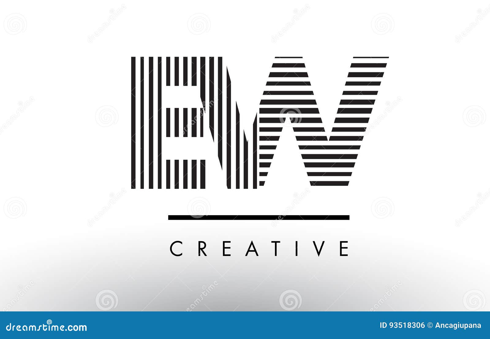EW E W Black and White Lines Letter Logo Design. Stock Vector ...