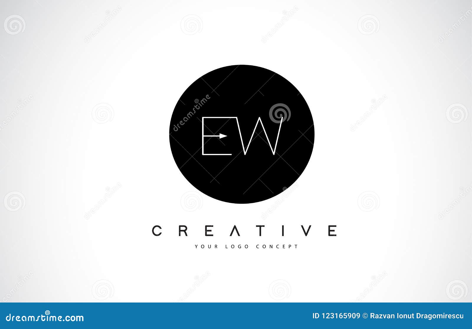 EW E W Logo Design with Black and White Creative Text Letter Vector ...