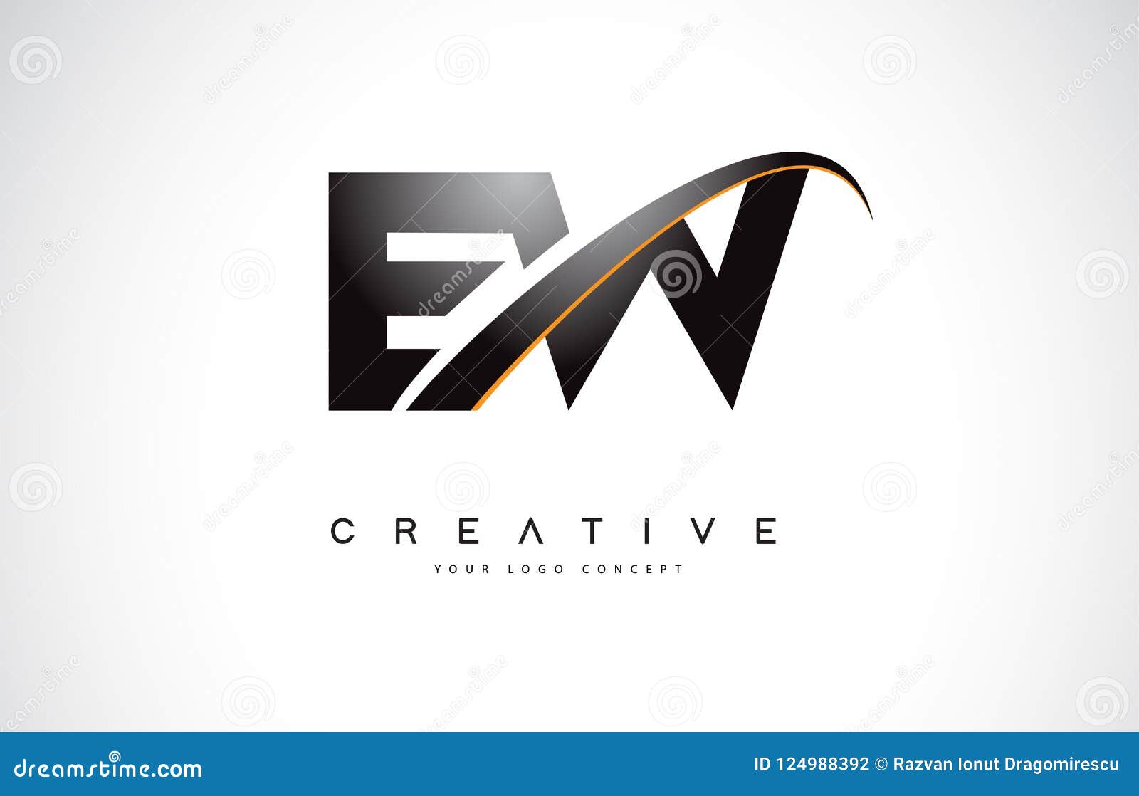 EW E W Swoosh Letter Logo Design with Modern Yellow Swoosh Curve Stock ... EW E W Swoosh Letter Logo Design with Modern Yellow Swoosh Curve Stock ...