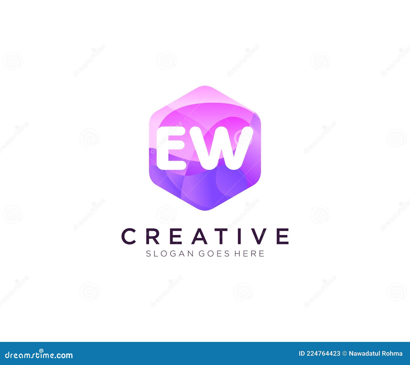 EW Initial Logo with Colorful Hexagon Modern Business Alphabet Logo ...