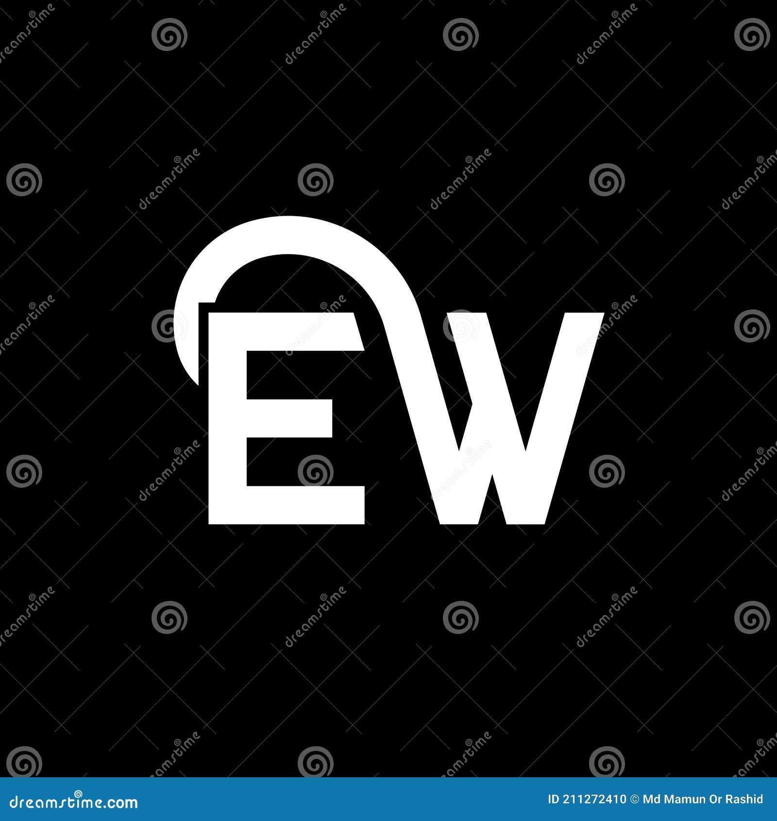 EW Letter Logo Design on Black Background. EW Creative Initials Letter ...