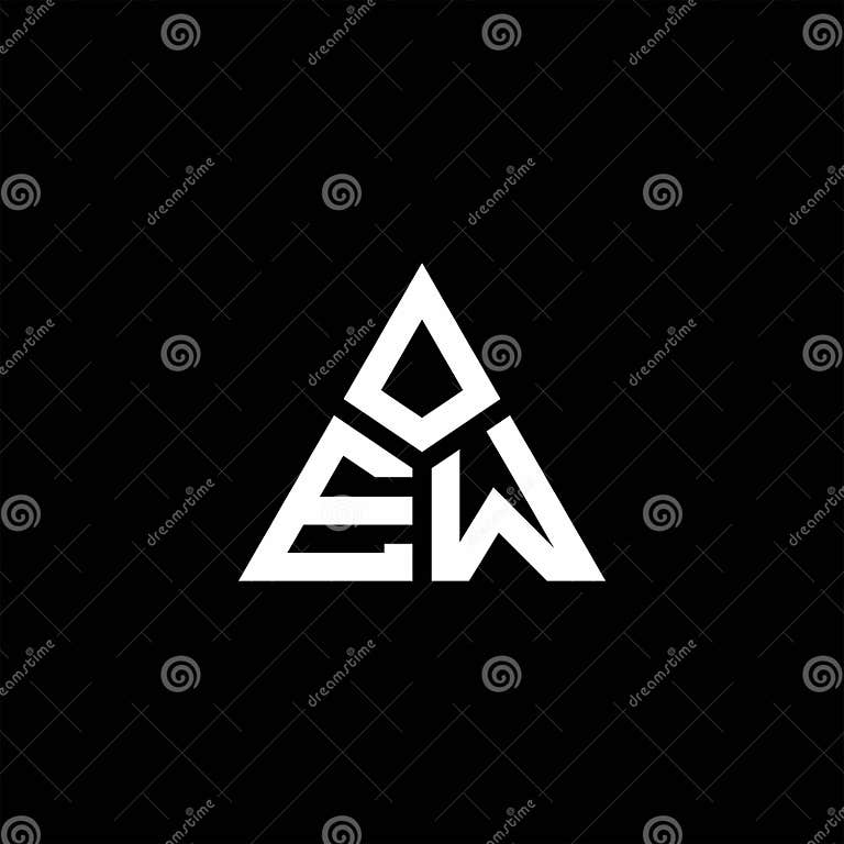 EW Monogram Logo with 3 Pieces Shape Isolated on Triangle Stock Vector ...