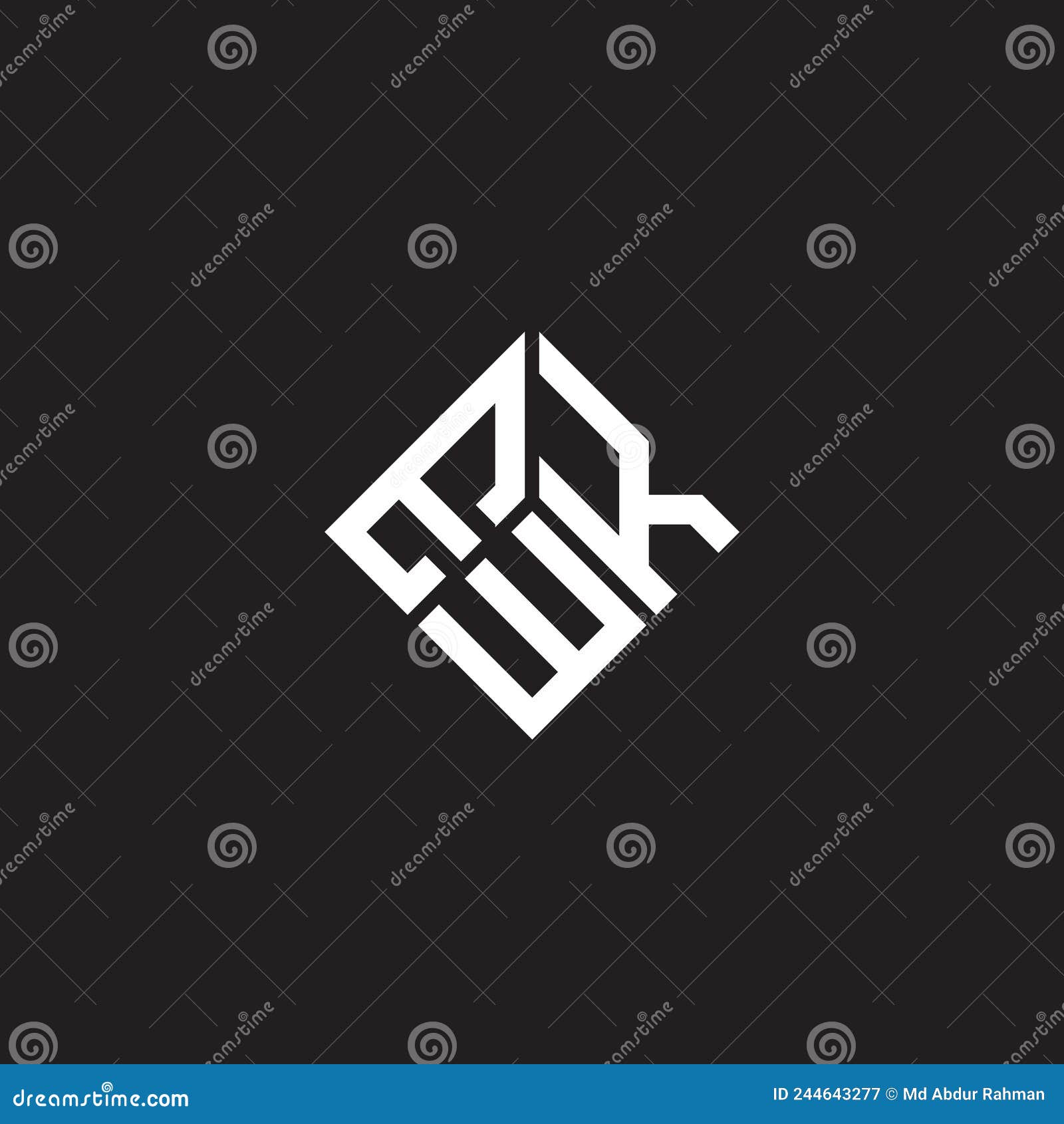 EWK Letter Logo Design on Black Background. EWK Creative Initials ...