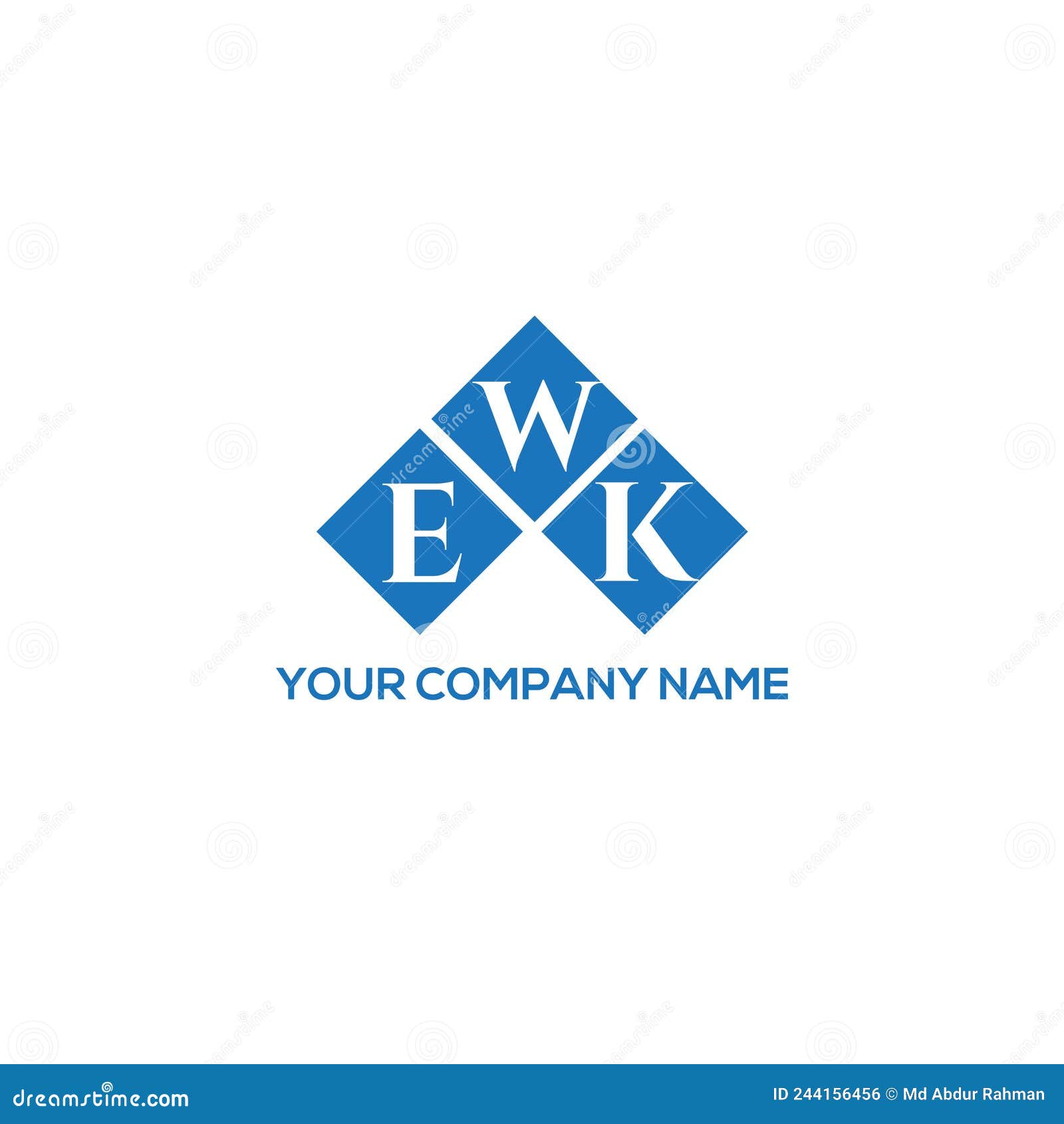 EWK Letter Logo Design on White Background. EWK Creative Initials ...