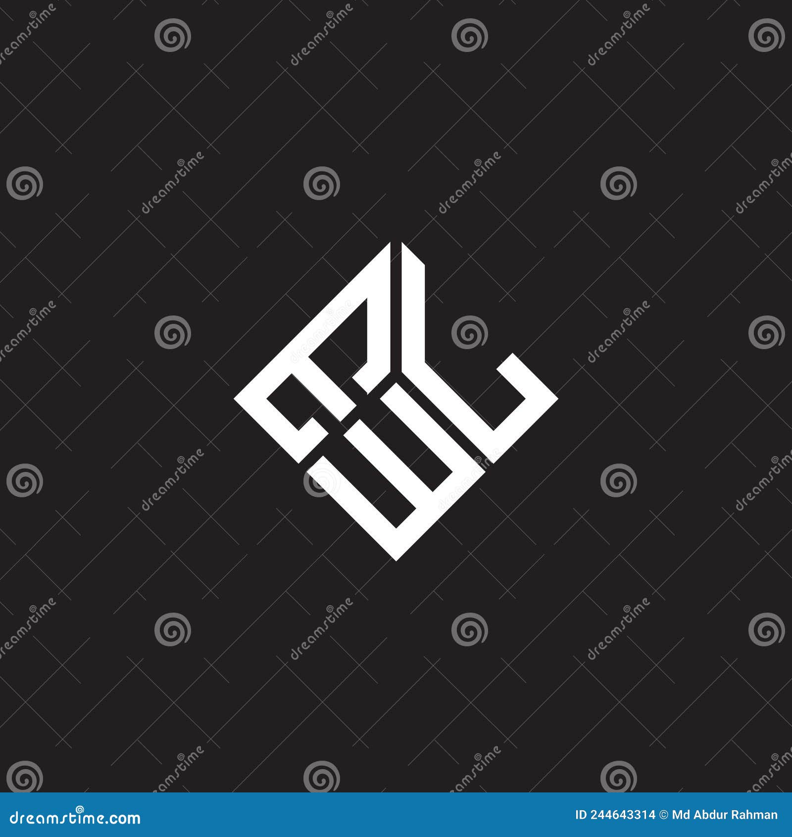 EWL Letter Logo Design on Black Background. EWL Creative Initials ...