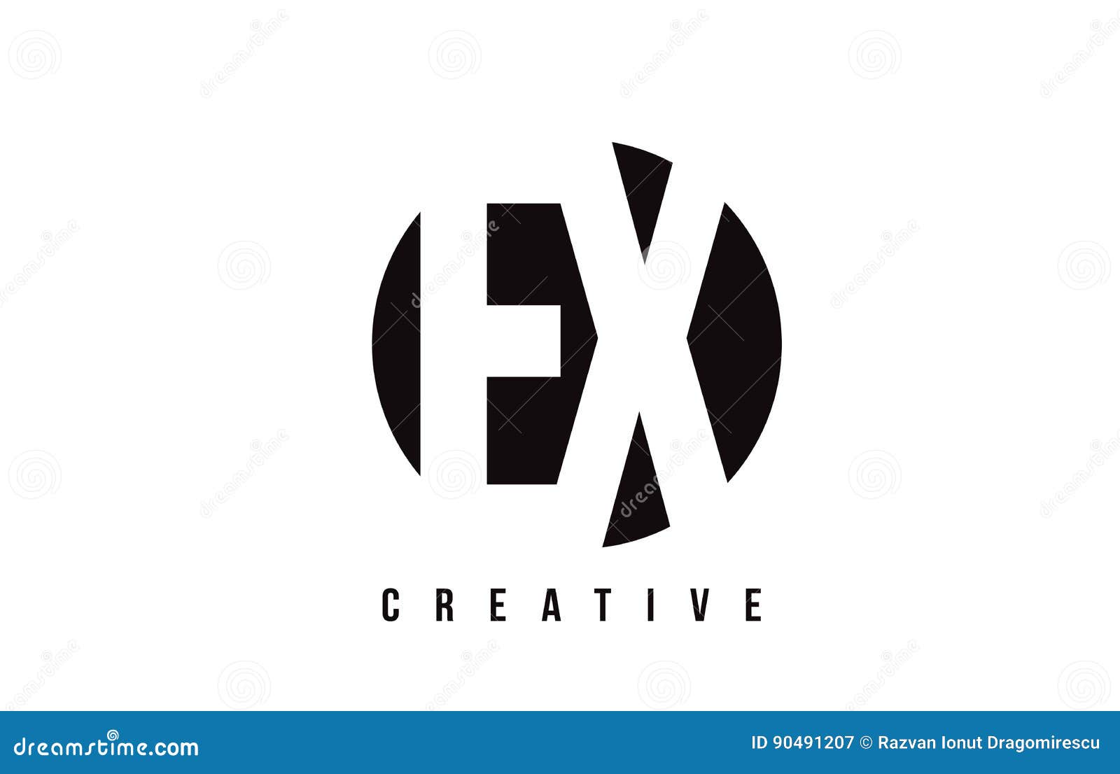 EX E X White Letter Logo Design with Circle Background. Stock Vector ...
