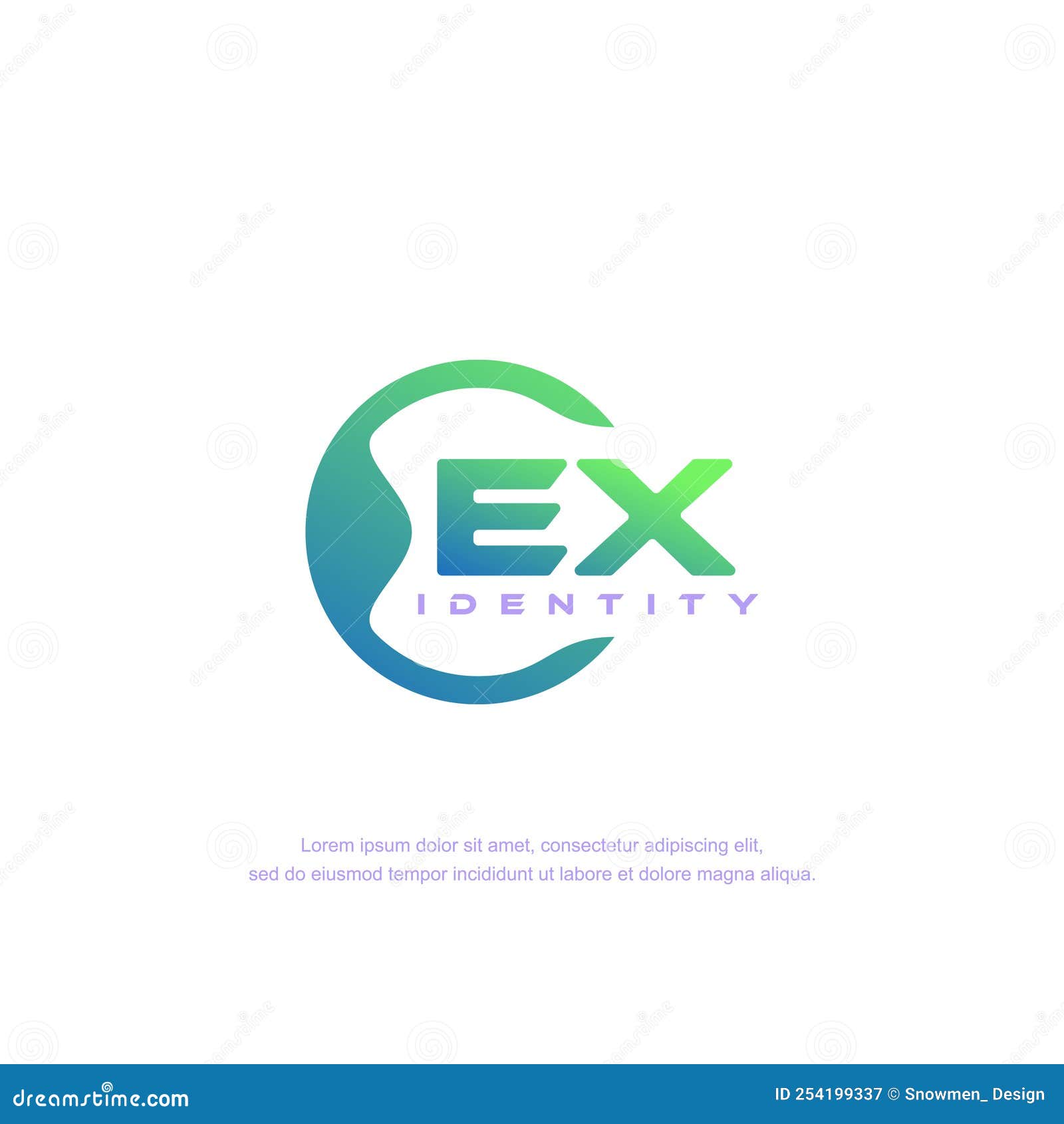 EX Initial Letter Circular Line Logo Template Vector with Gradient ...