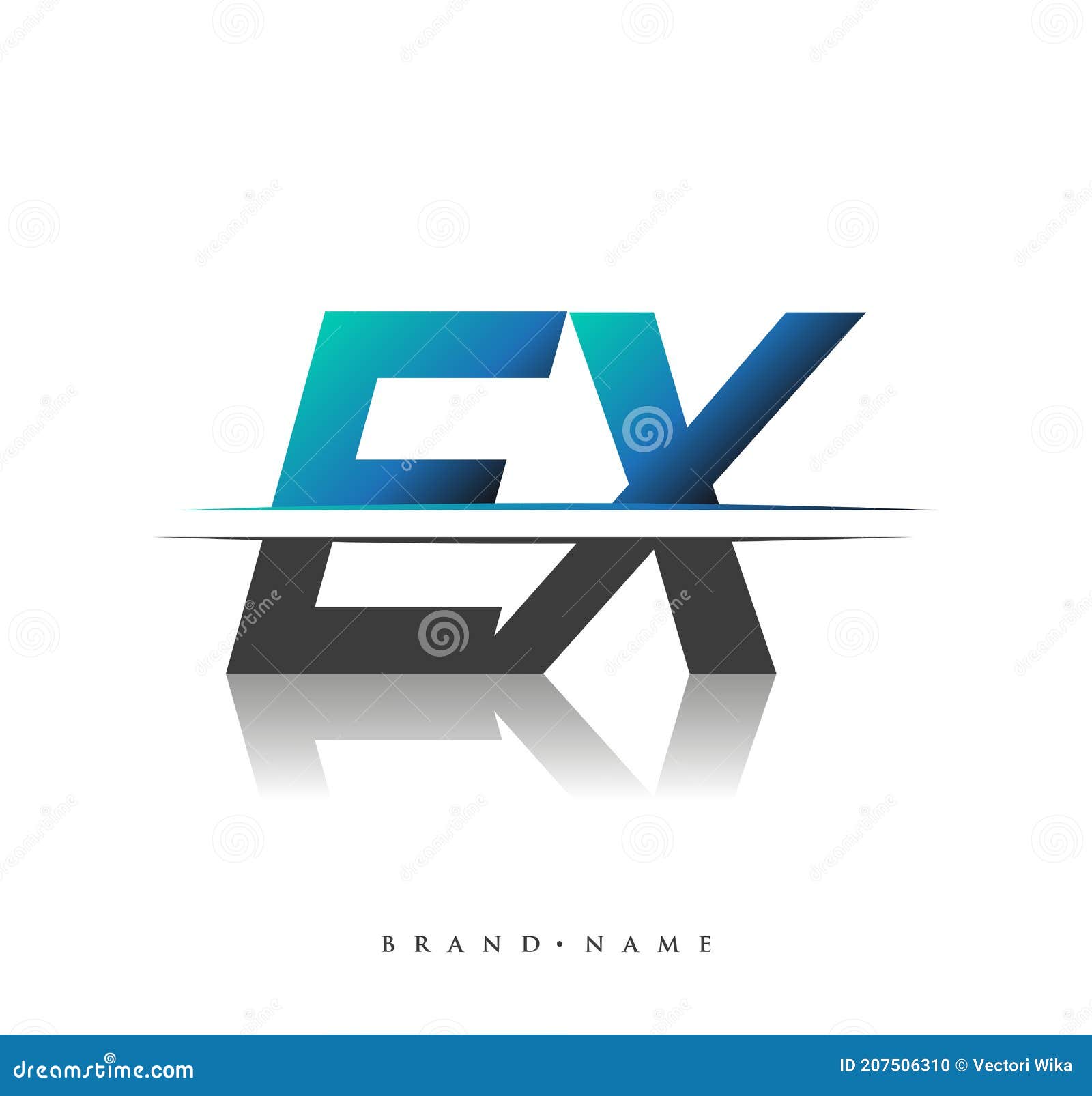 EX Initial Logo Company Name Colored Black and Blue, Simple and Modern ...