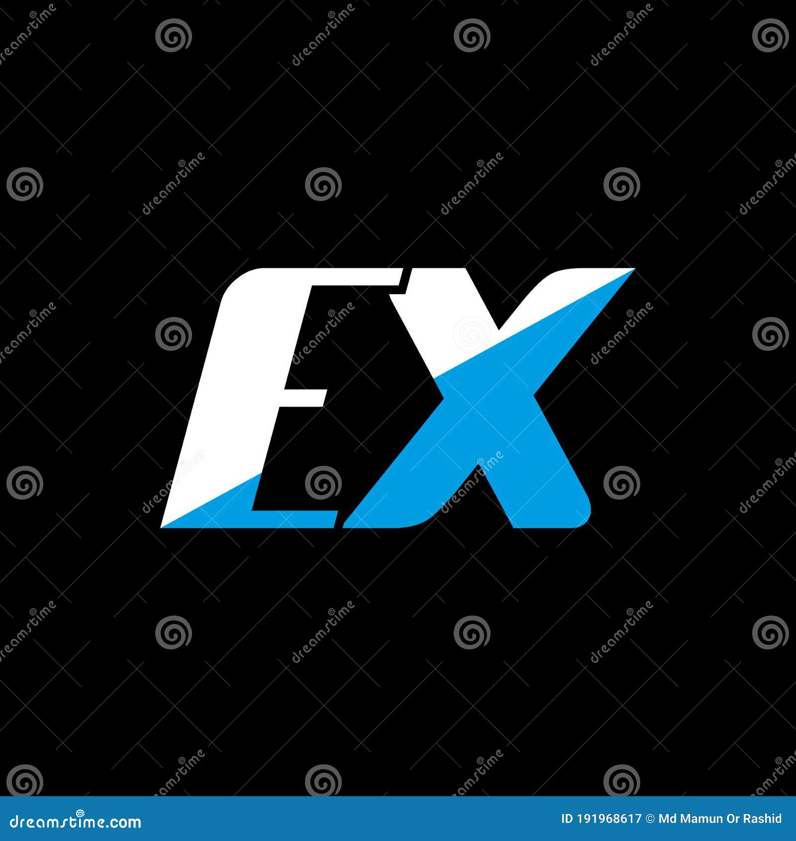 EX Letter Logo Design on Black Background. EX Creative Initials Letter ...