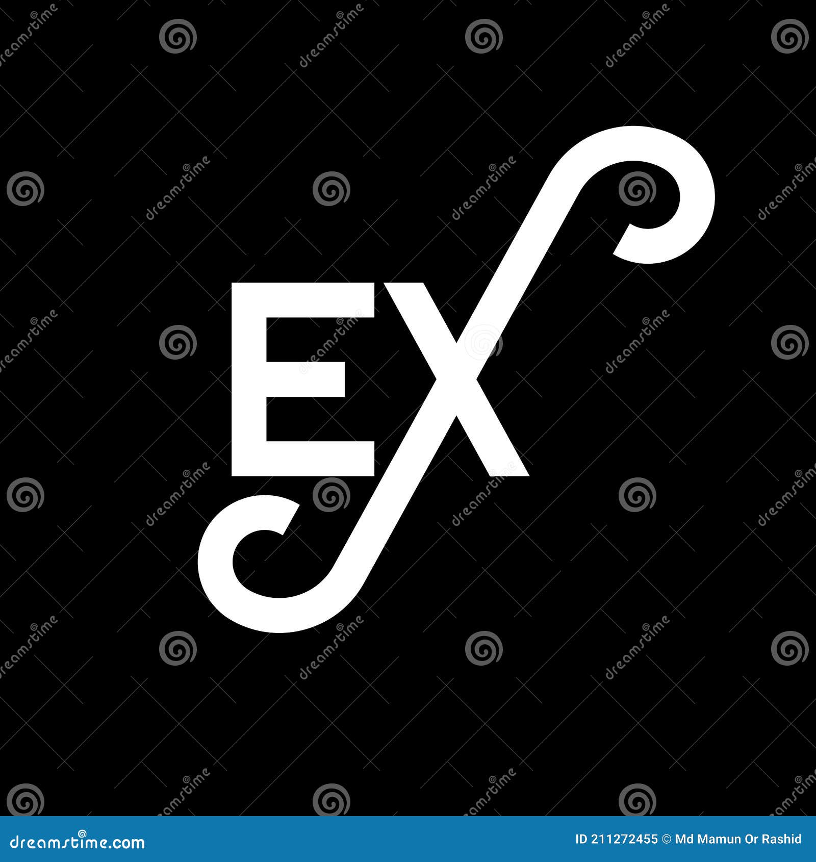 EX Letter Logo Design on Black Background. EX Creative Initials Letter ...