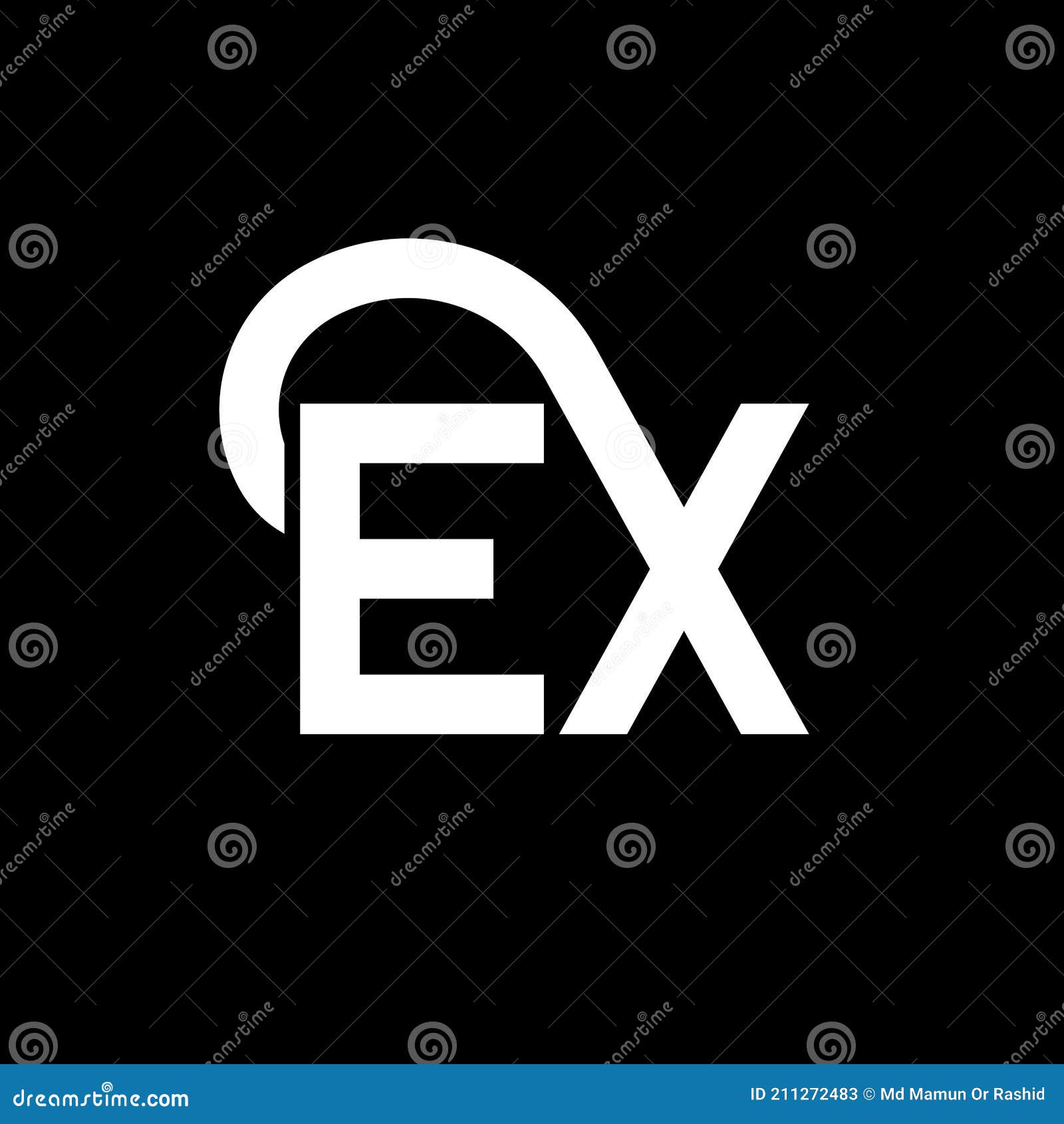 EX Letter Logo Design on Black Background. EX Creative Initials Letter ...