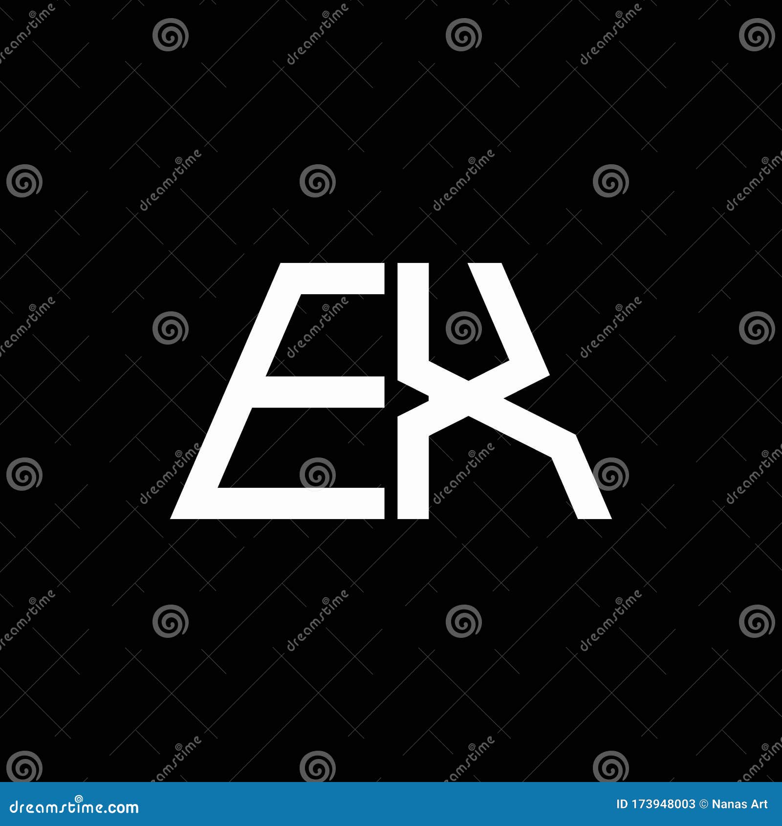EX Logo Abstract Monogram Isolated on Black Background Stock Vector ...