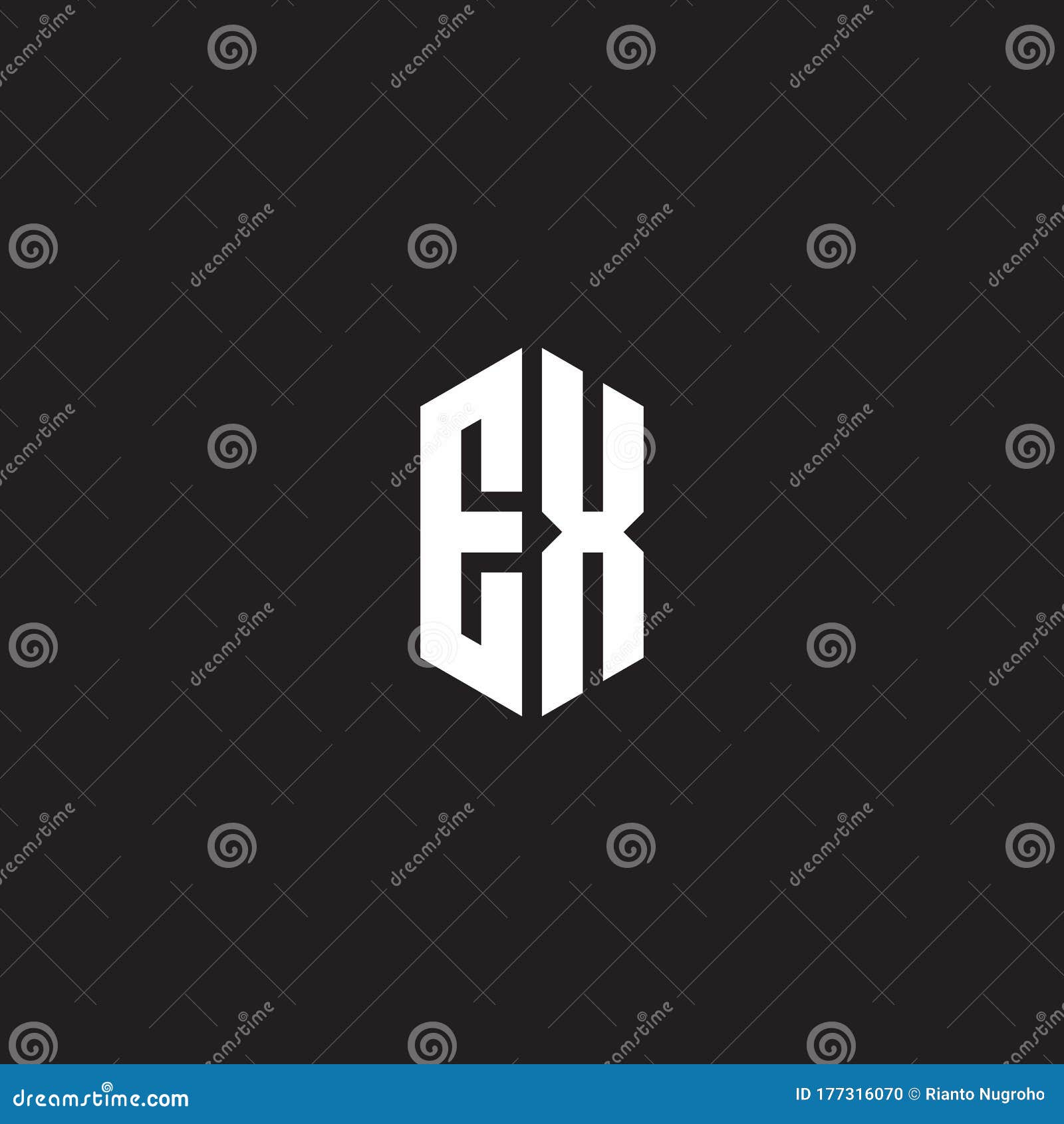 EX Logo Monogram with Hexagon Shape Style Design Template Stock Vector ...
