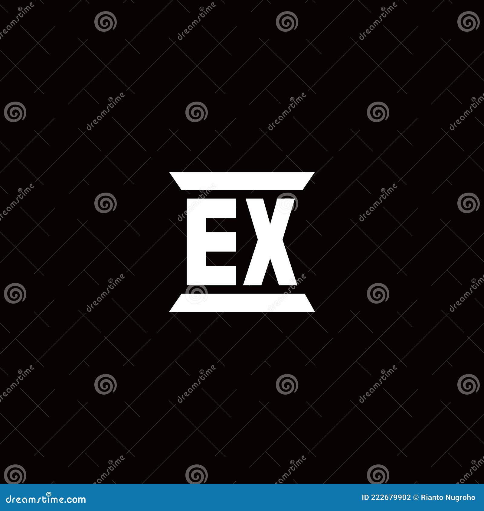 EX Logo Monogram with Pillar Shape Designs Template Stock Vector ...