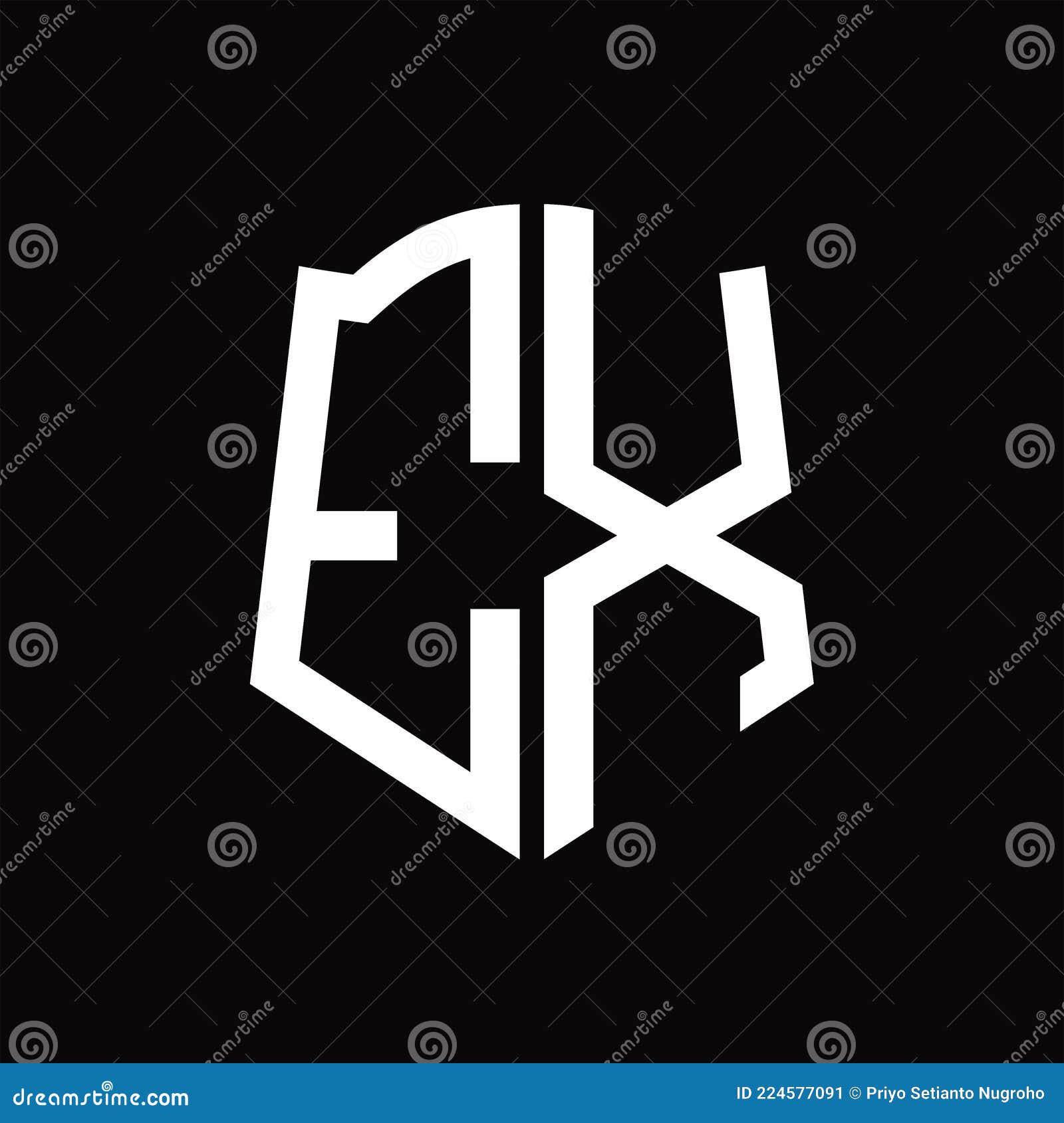 EX Logo Monogram with Shield Shape Ribbon Design Template Stock Vector ...