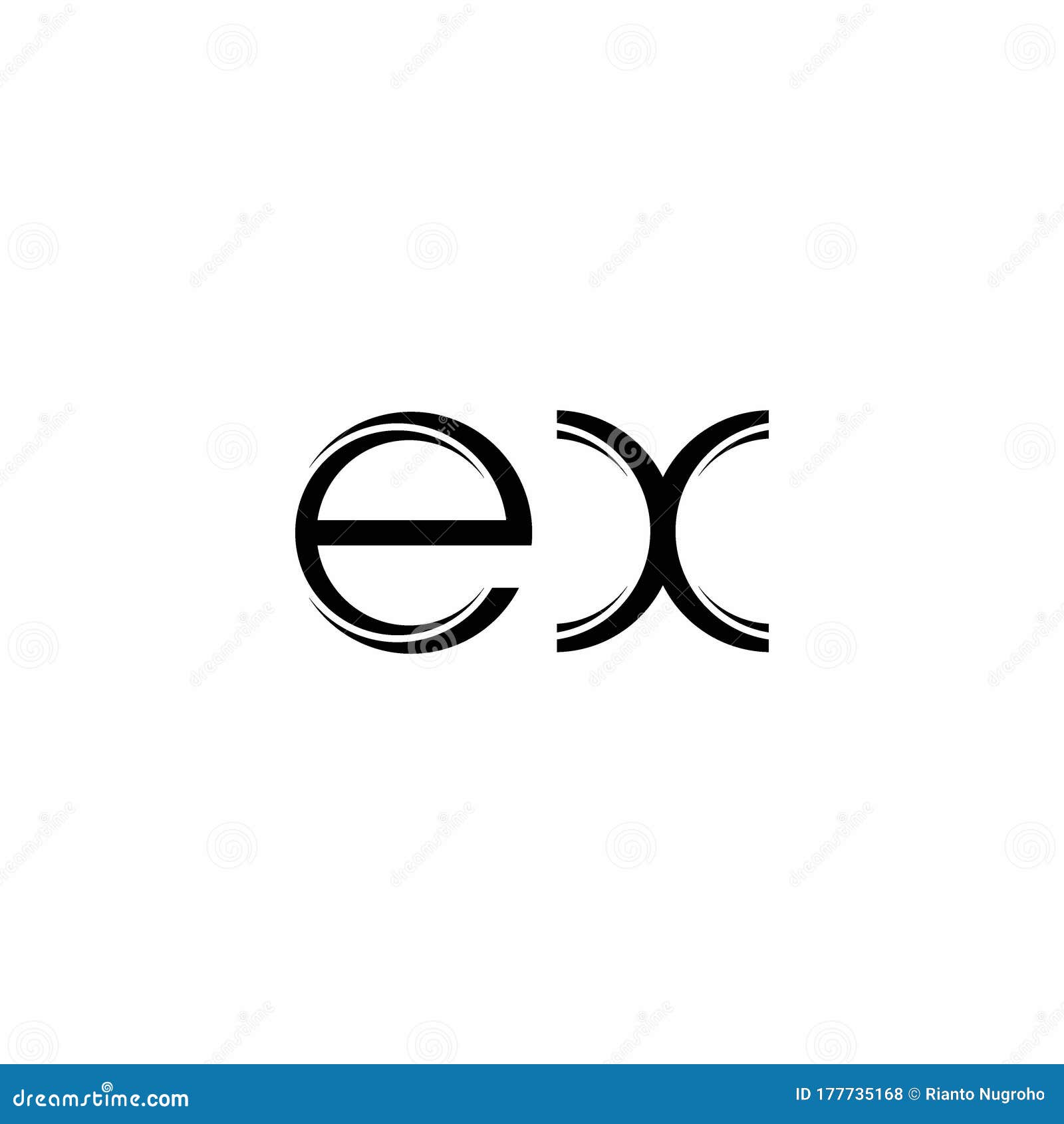 EX Logo Monogram with Slice Rounded Modern Design Template Stock Vector ...
