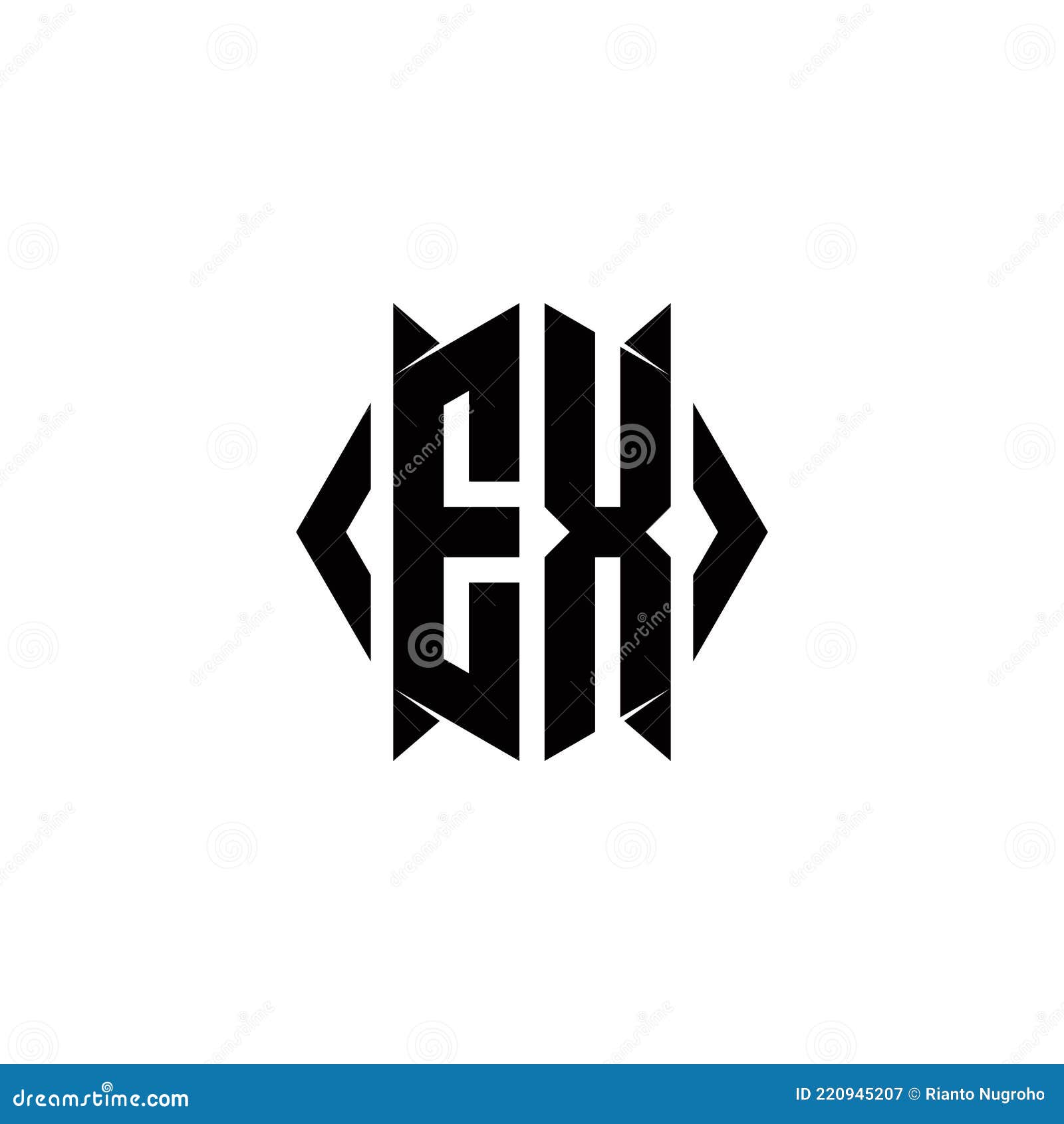 Ex Logo Monogramm Mit Schild Form Designs Vorlage Vektor Abbildung ...