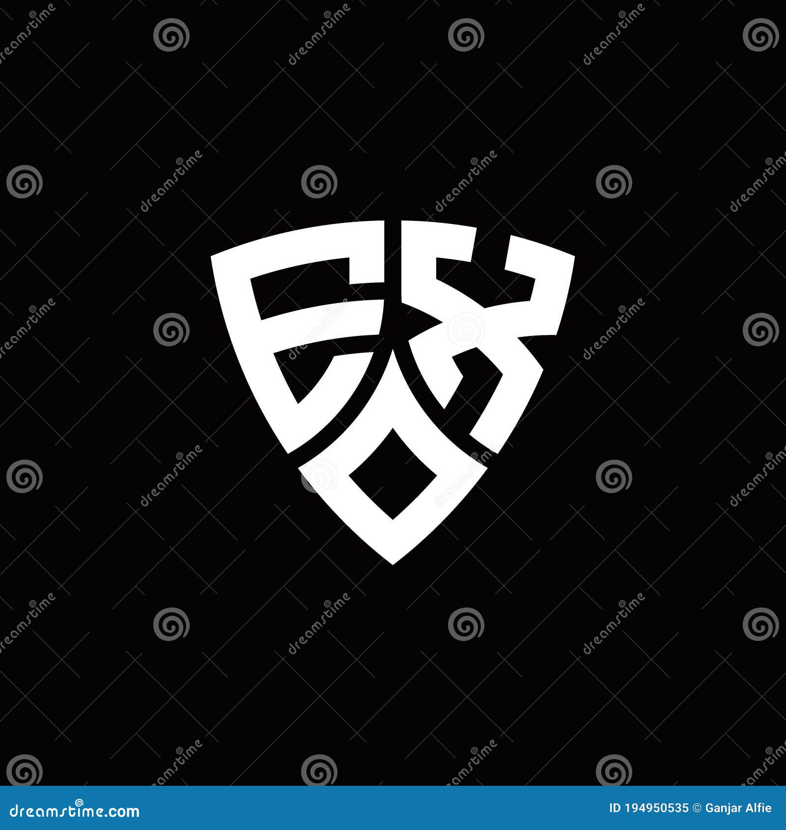 EX Monogram Logo with Modern Shield Style Design Template Stock Vector ...