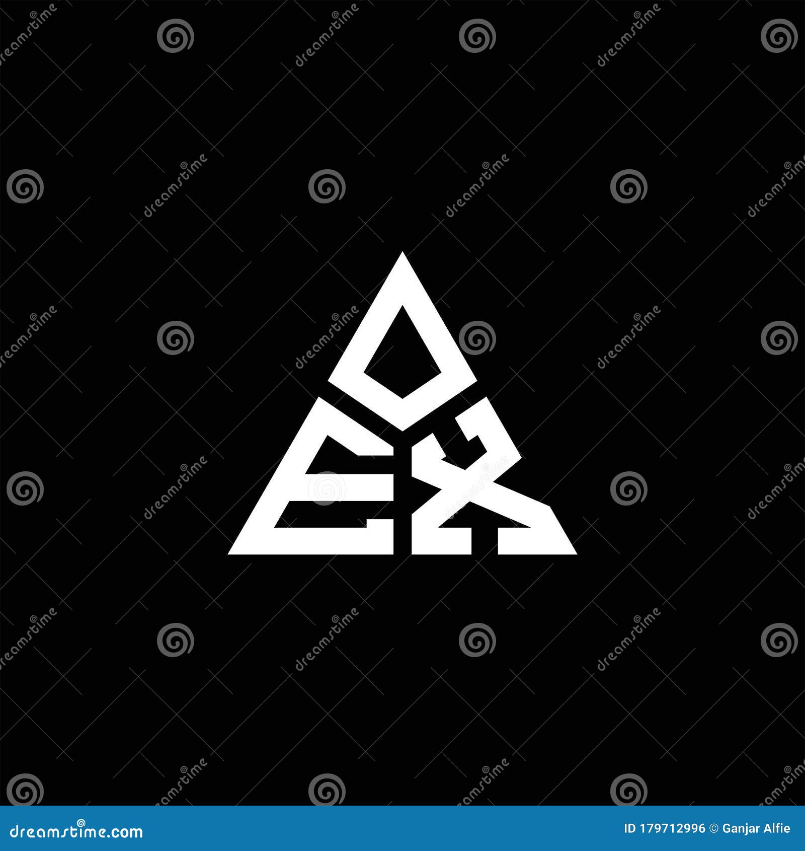 EX Monogram Logo with 3 Pieces Shape Isolated on Triangle Stock Vector ...